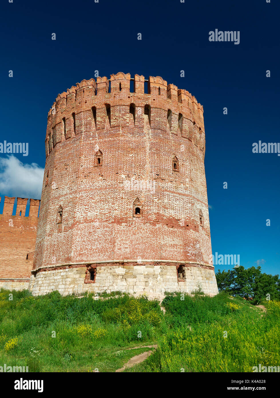 Tower of smolensk fortress wall. South wall three towers of Smolensk ...