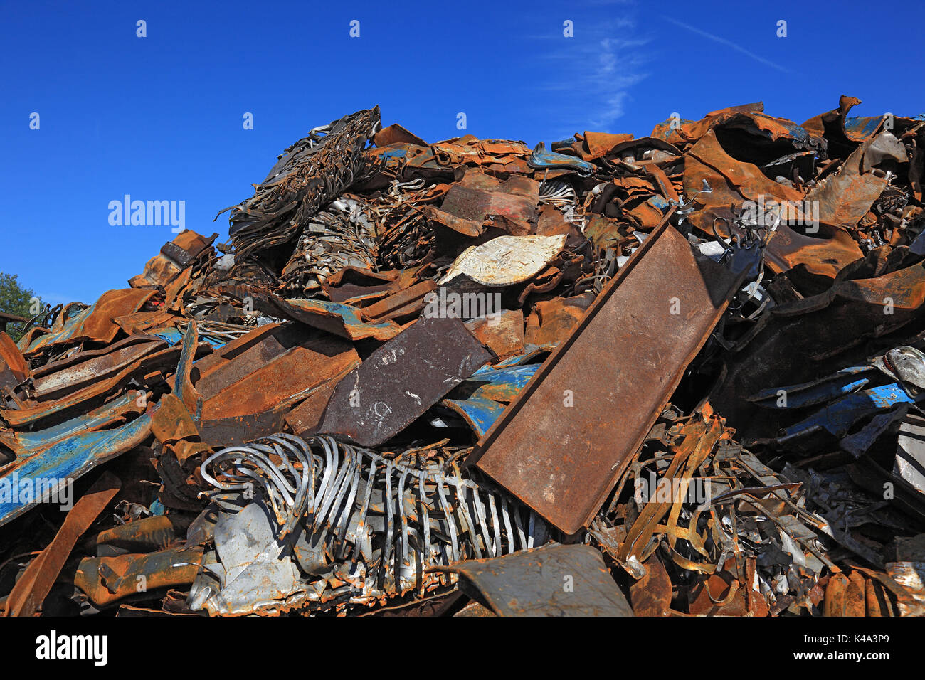 Scrap yard, metal rubbish stock in a recycling company, Schrottplatz ...