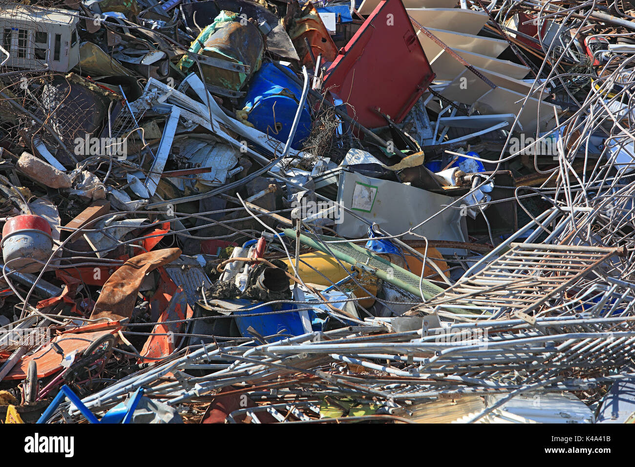 Scrap yard, scrap metal on waste dump in a recycling company ...