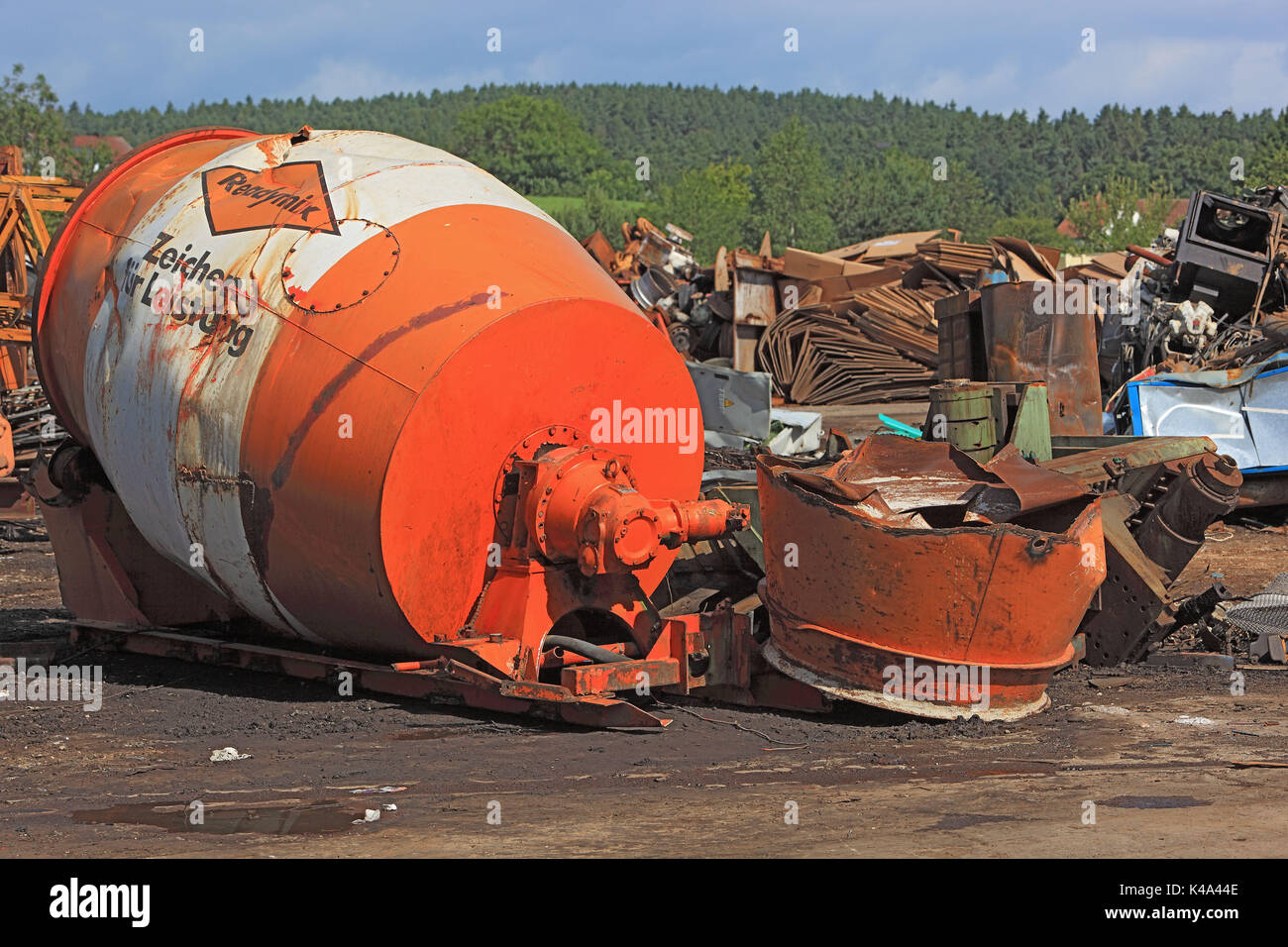Scrap yard, scrap metal on waste dump in a recycling company ...