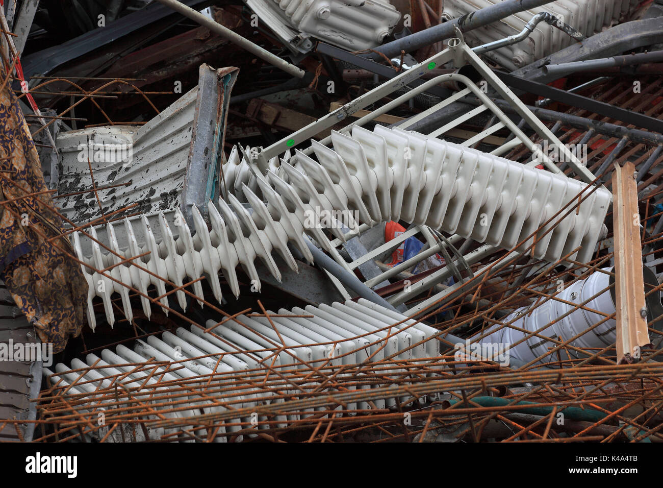 Scrap yard, waste dump with scrap metal and scrap metal in a recycling ...