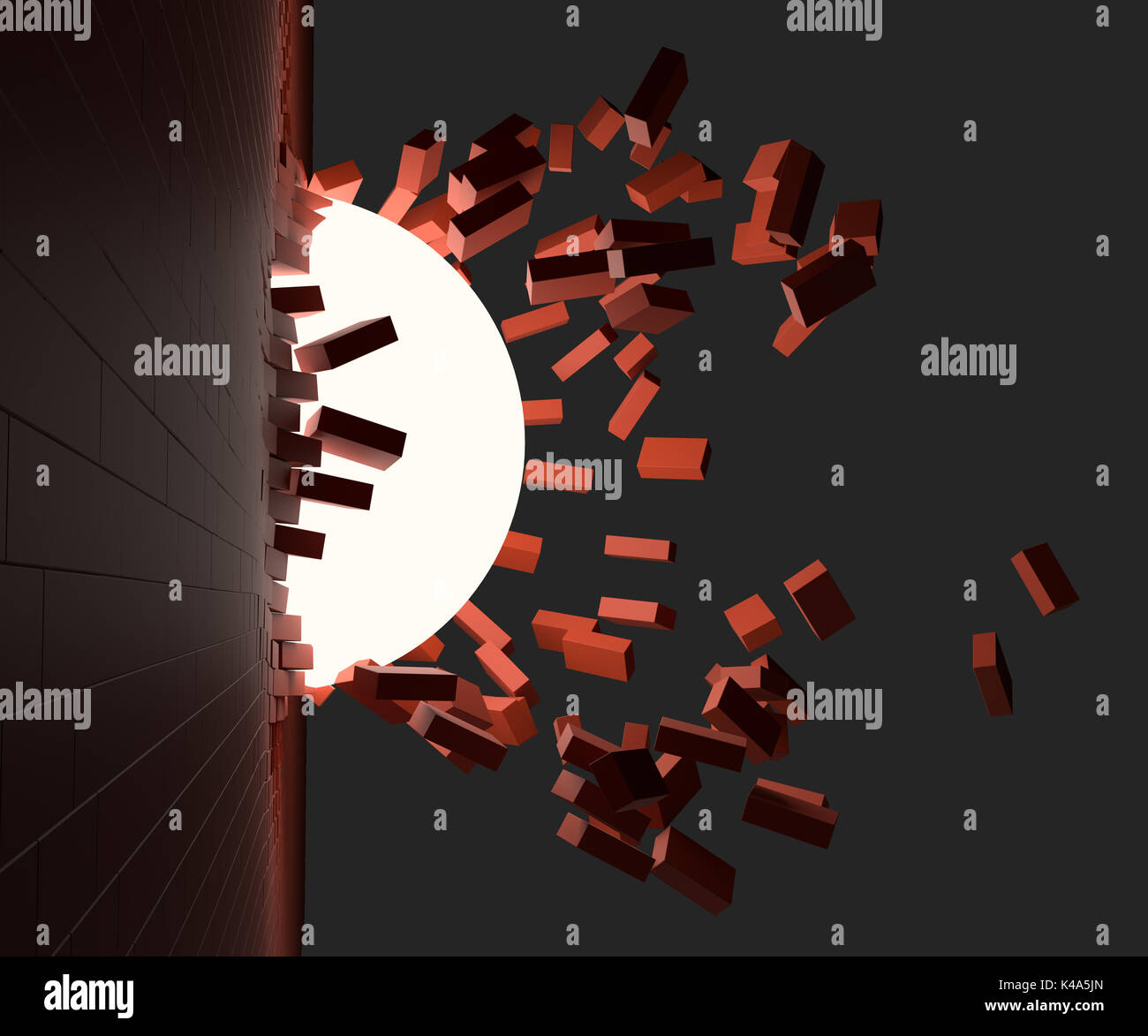 Smashed brick wall hole hi-res stock photography and images - Alamy