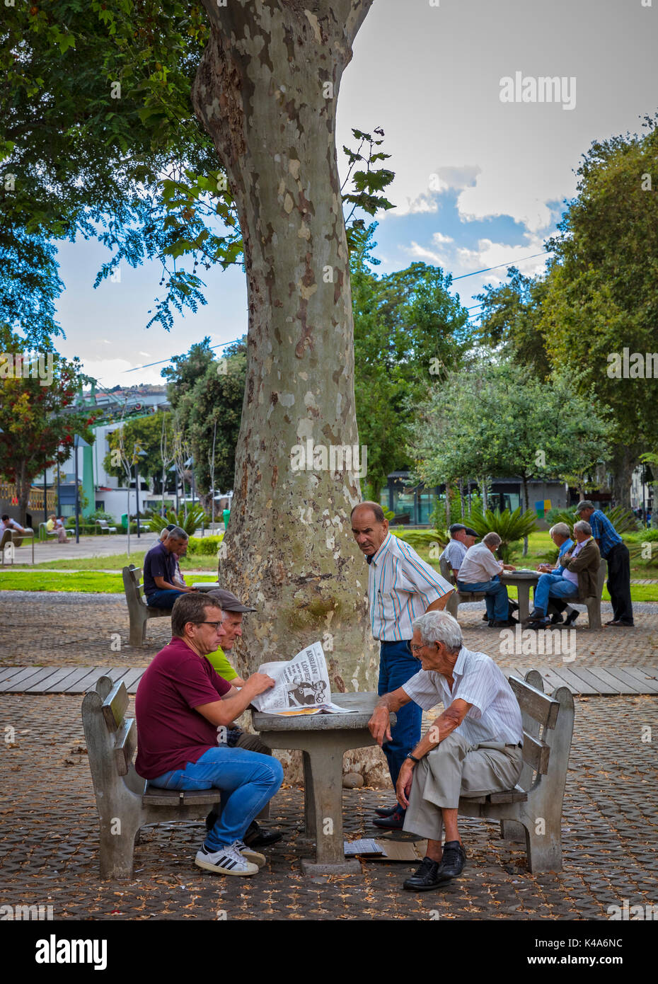 Seniors In The Park Stock Photo - Alamy