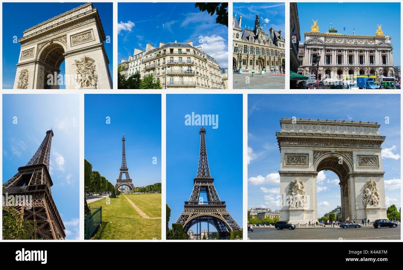 Collage of paris photos collection Stock Photo - Alamy