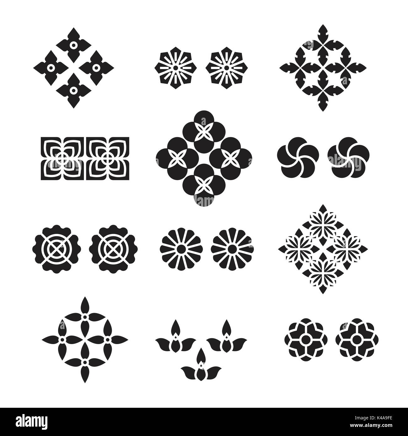 Flowers ornament vector set for decorating Stock Vector Image & Art - Alamy