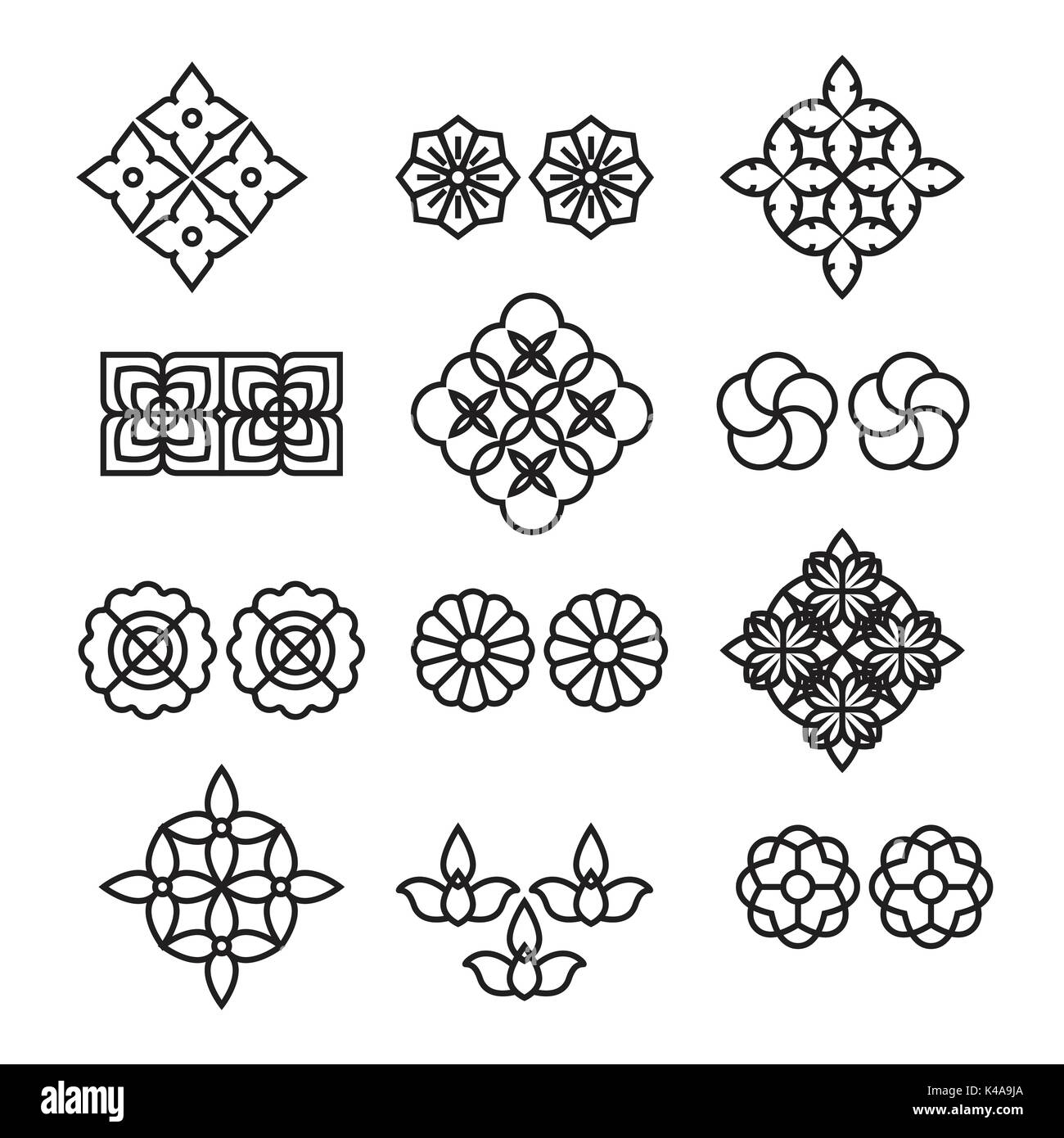 Flowers ornament vector set for decorating Stock Vector Image & Art - Alamy