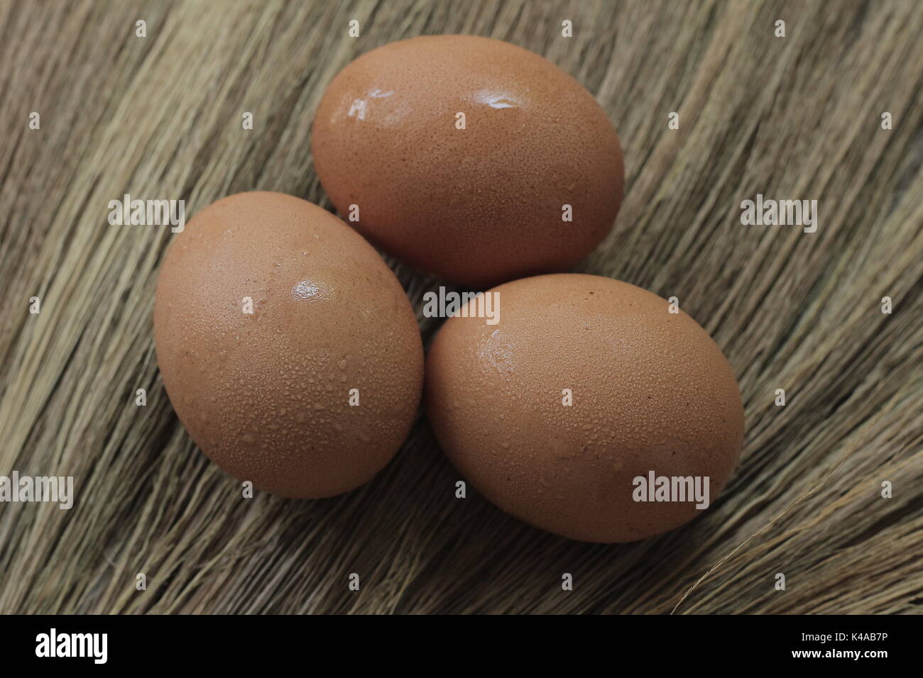 three fresh hens eggs Stock Photo - Alamy