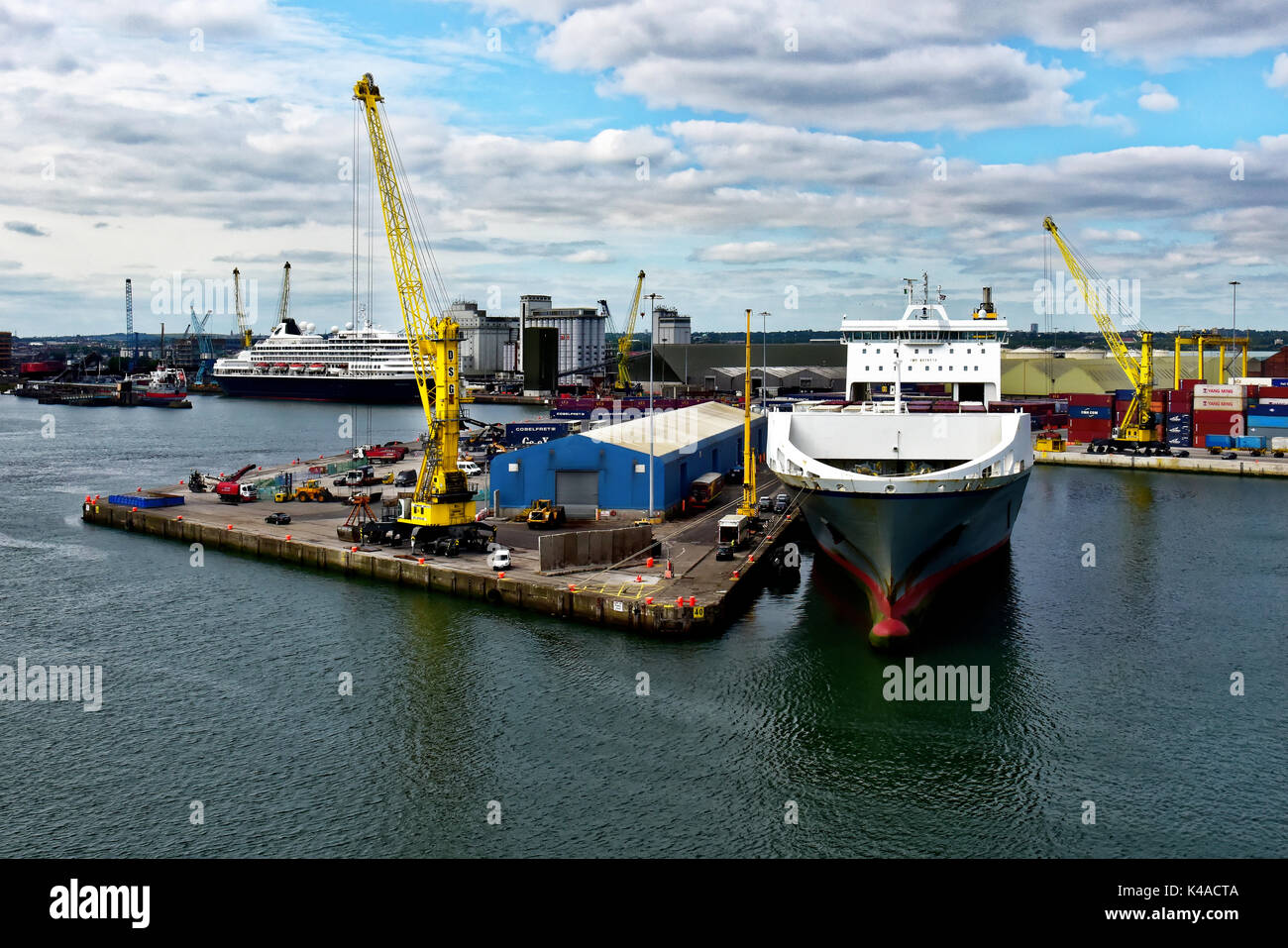 Dublin Ireland Docks and harbour area on the river Liffey Stock Photo ...