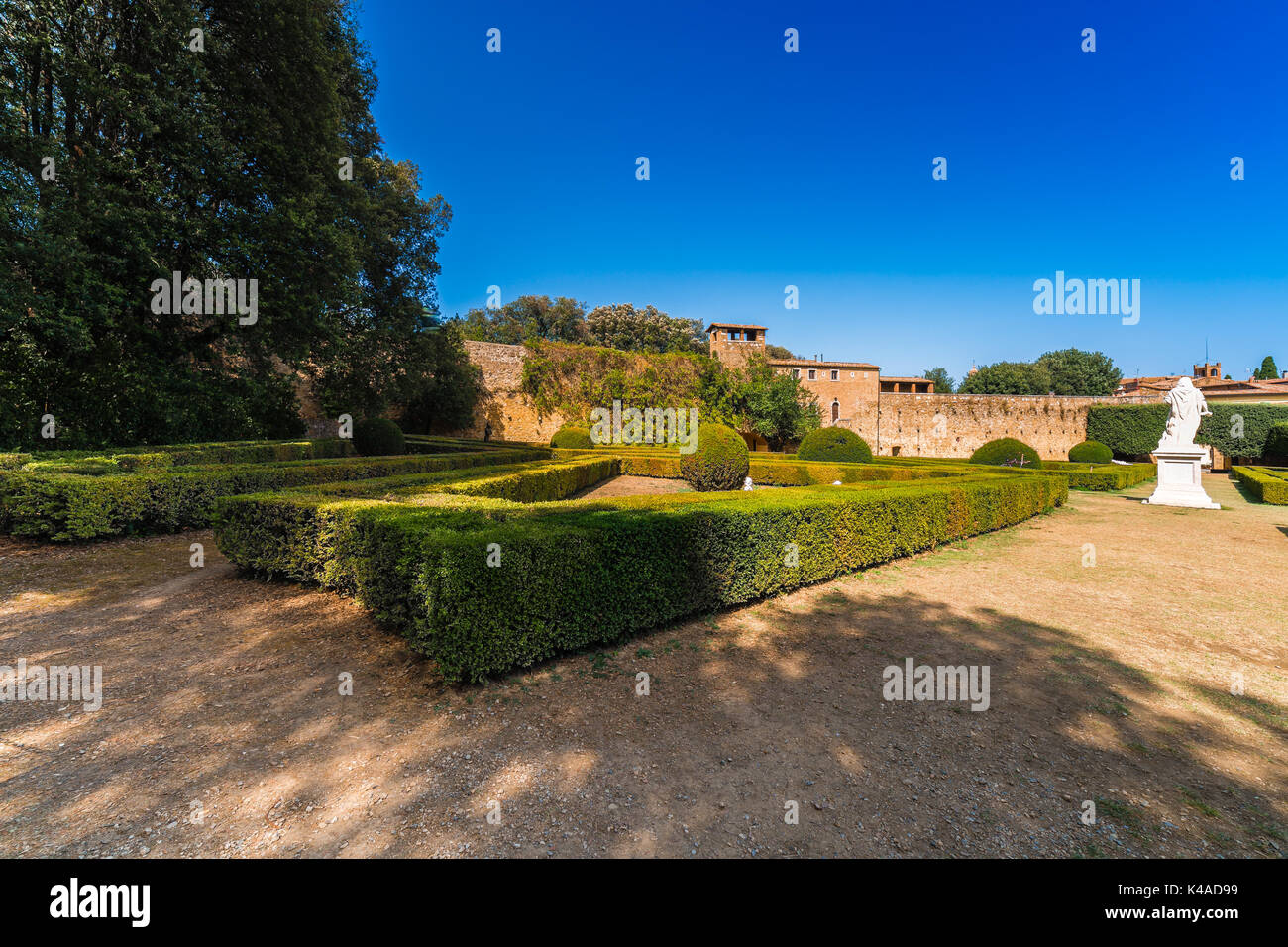 park of undiscovered medieval village in Italy under the sun of Tuscany ...