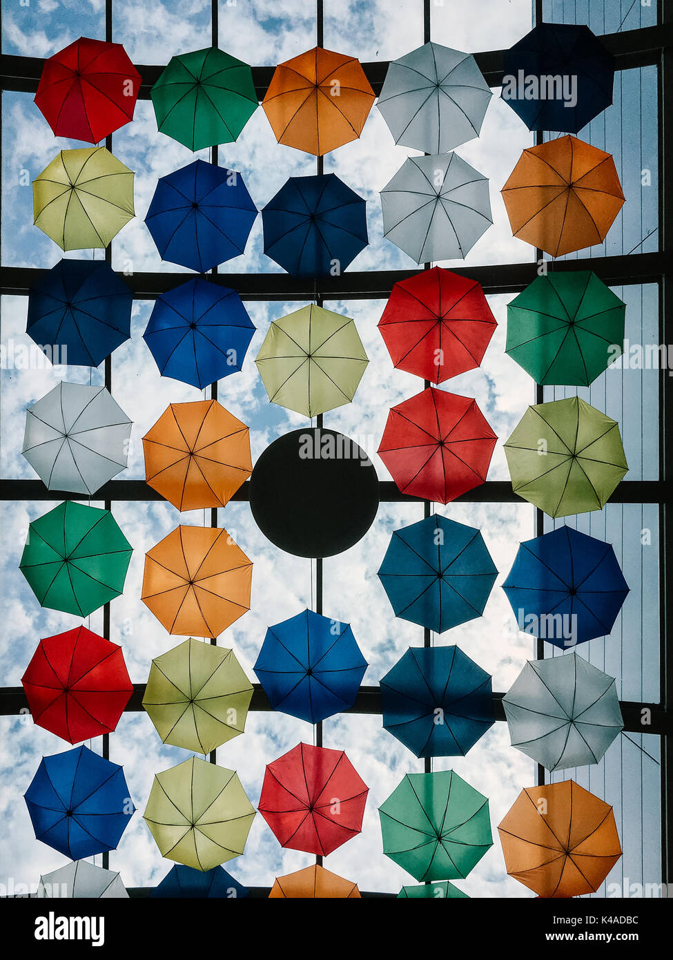 Red yellow and blue beach umbrellas hi-res stock photography and images ...