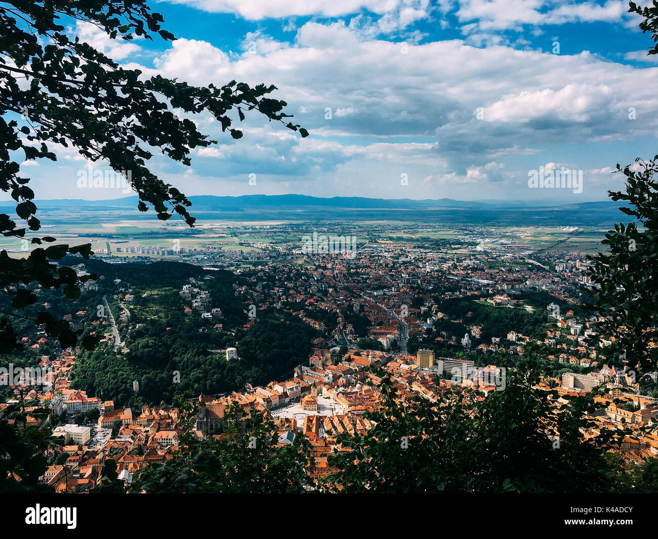 Aerial Drone View Of Brasov City In Romania Stock Photo - Alamy