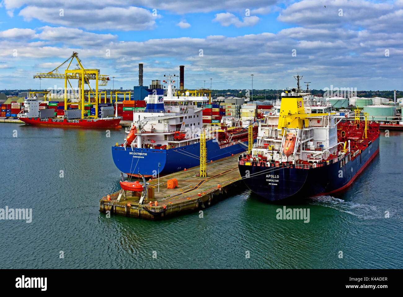 Dublin Ireland Docks and harbour area and ships on the river Liffey ...