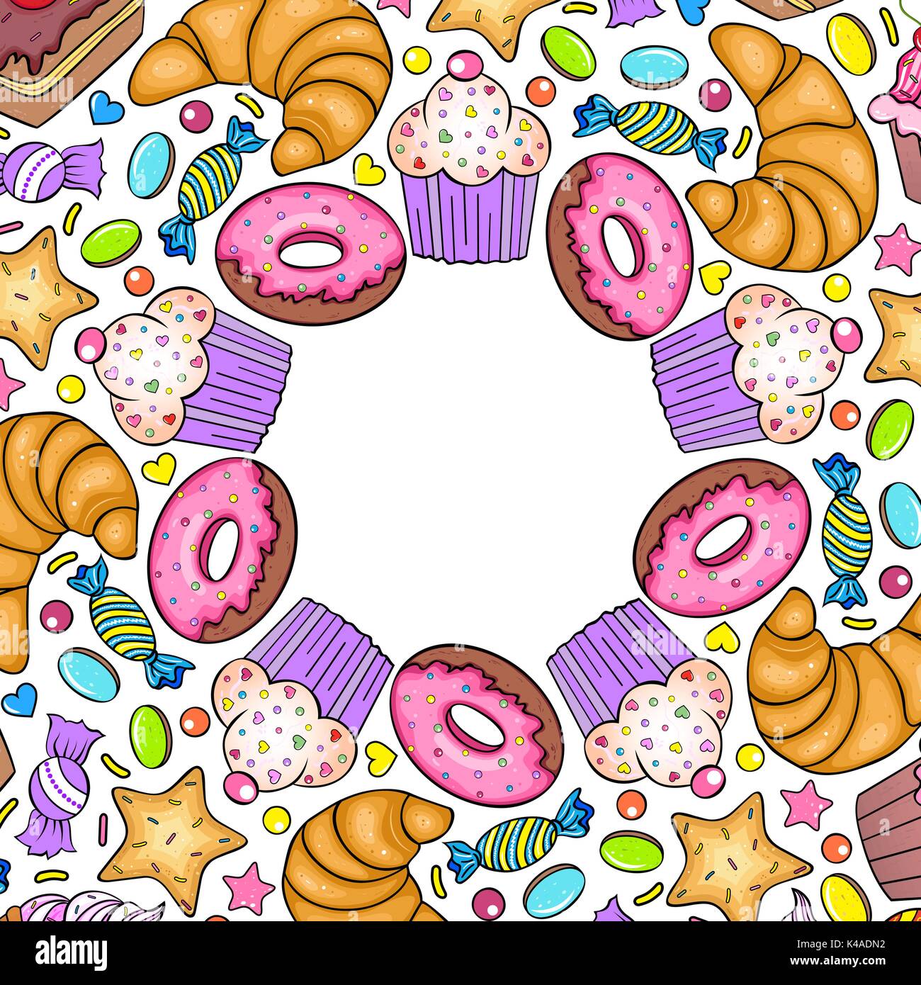 card with various sweets Stock Vector Image & Art - Alamy