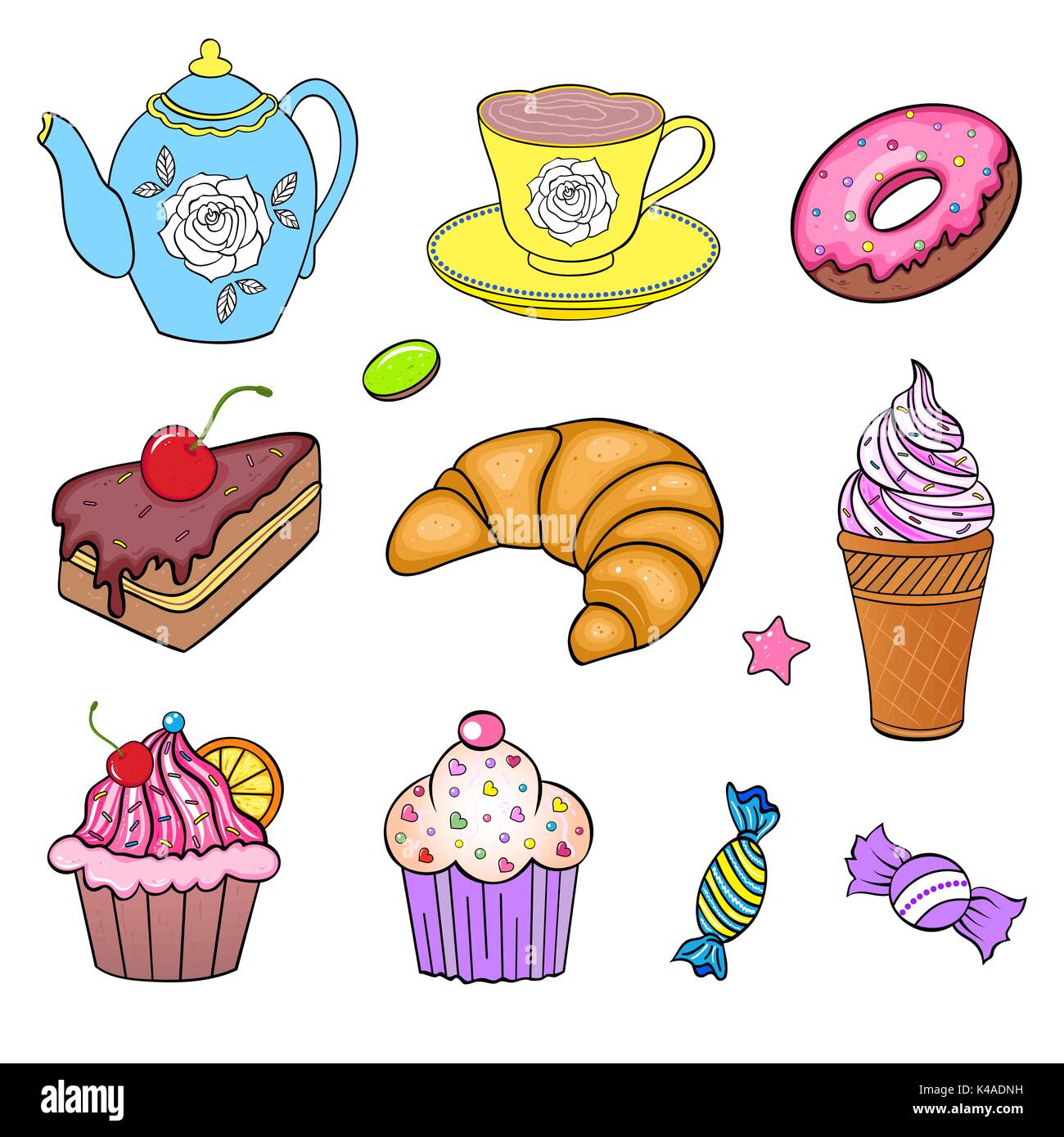 Set of various sweets Stock Vector Image & Art - Alamy