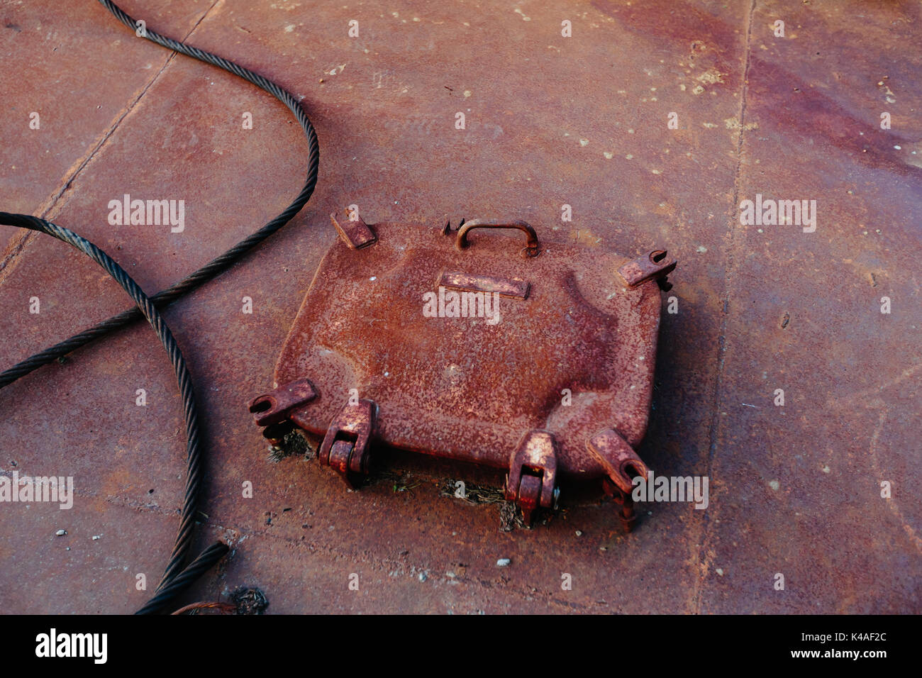 Old rusty ship hatch Stock Photo - Alamy