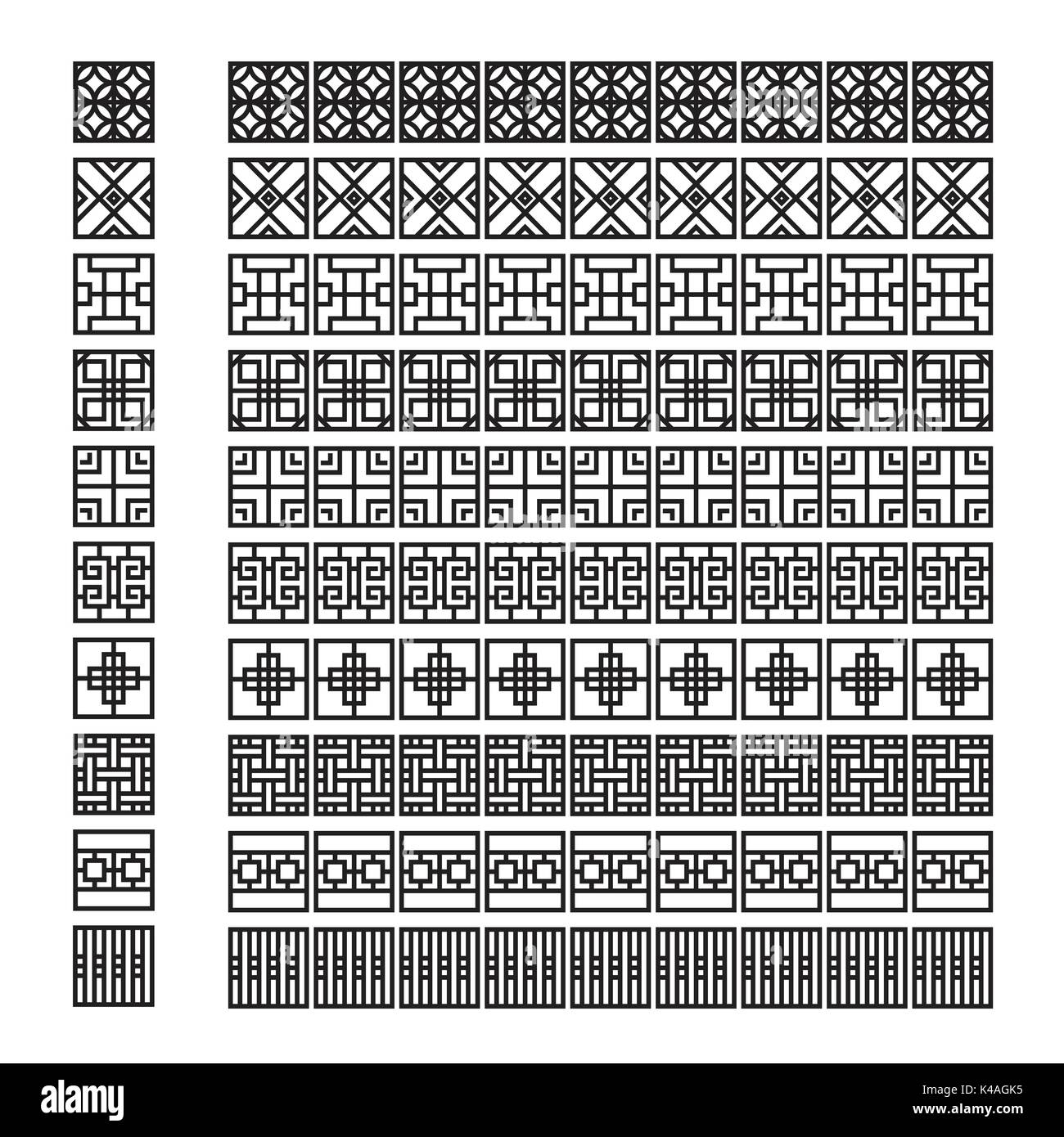 Asian frame ornament, pattern brush ,korean, chinese, japanese vector ...