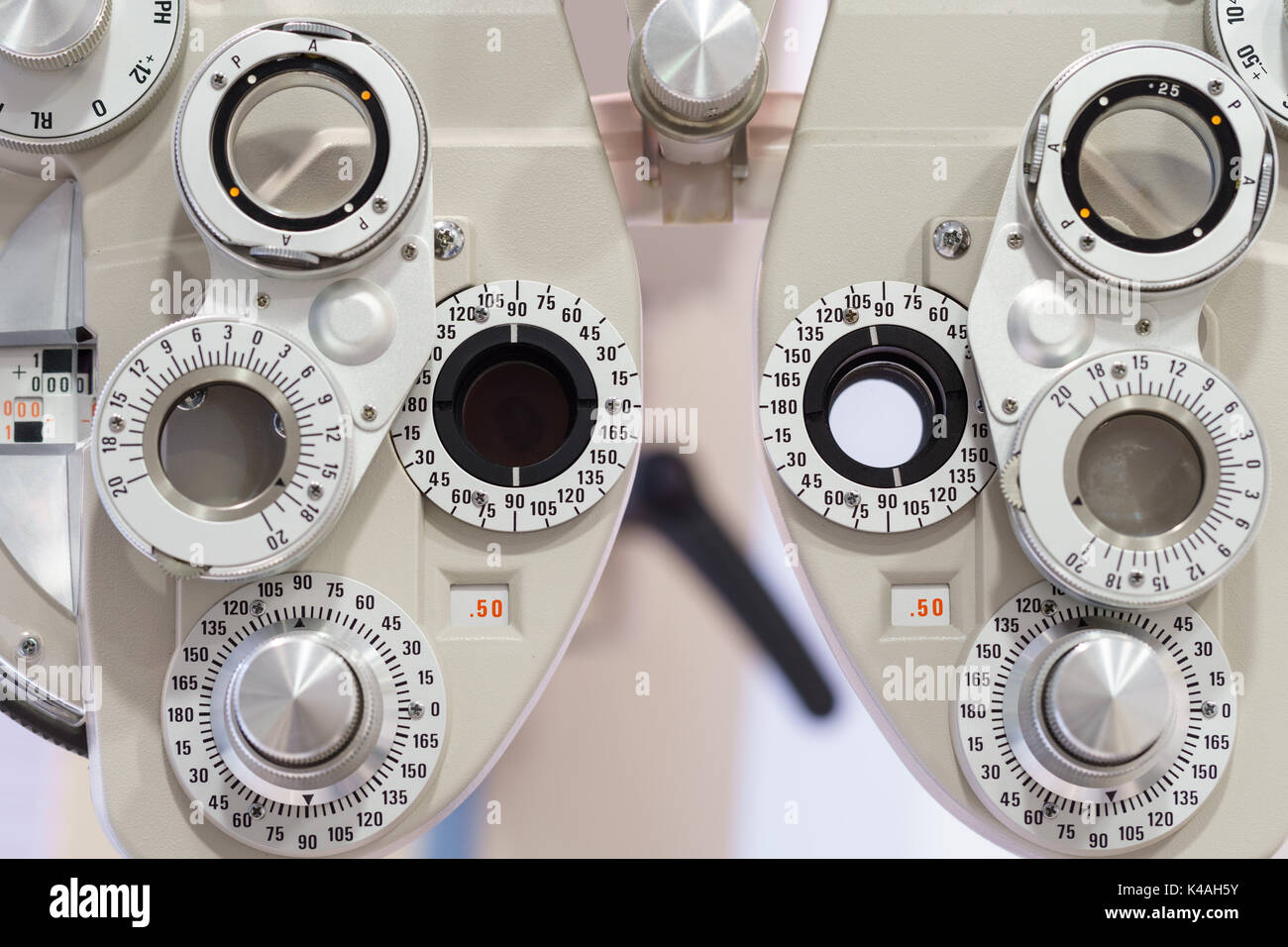 Ophthalmology machine for checking eye, closeup front view Stock Photo ...