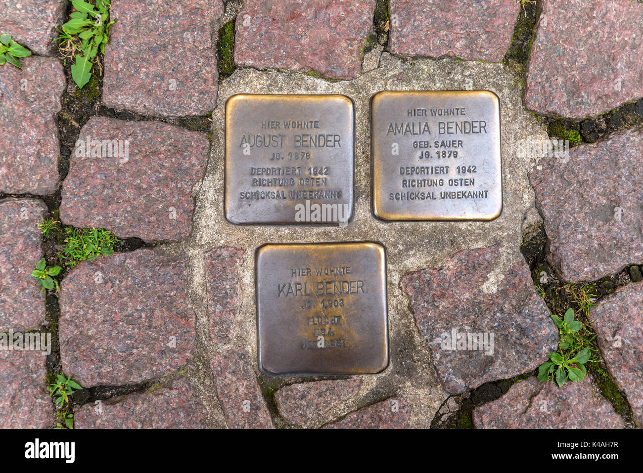 Stumbling blocks, memorial stones for expelled and deported Jews during ...