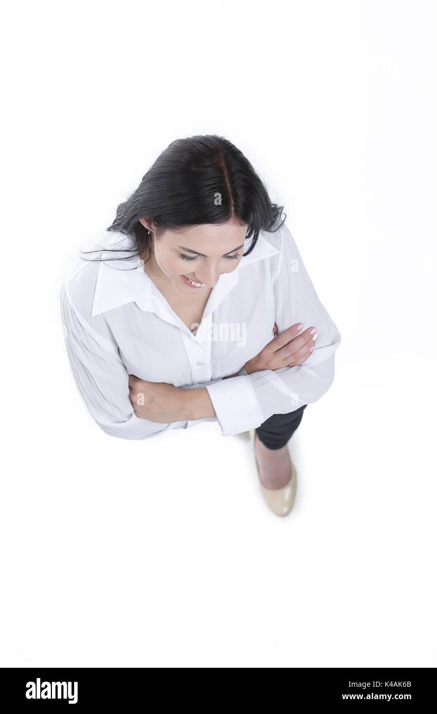 Woman thinking alone view Cut Out Stock Images & Pictures - Alamy