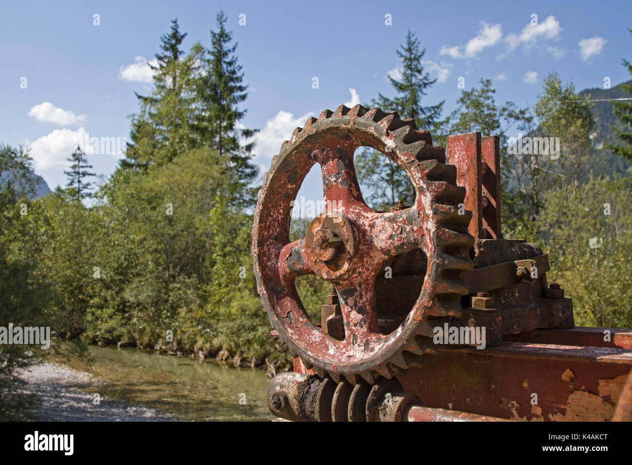 Ancient Sluices On The Ammer In Graswang Valley Stock Photo - Alamy