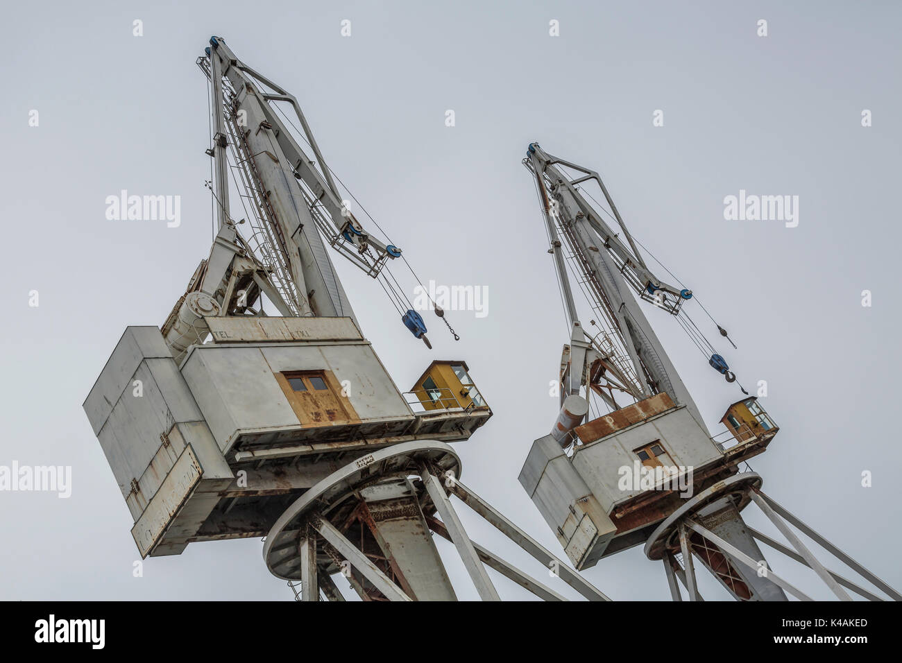 Ship Cranes In The Port Of Imperia Stock Photo - Alamy