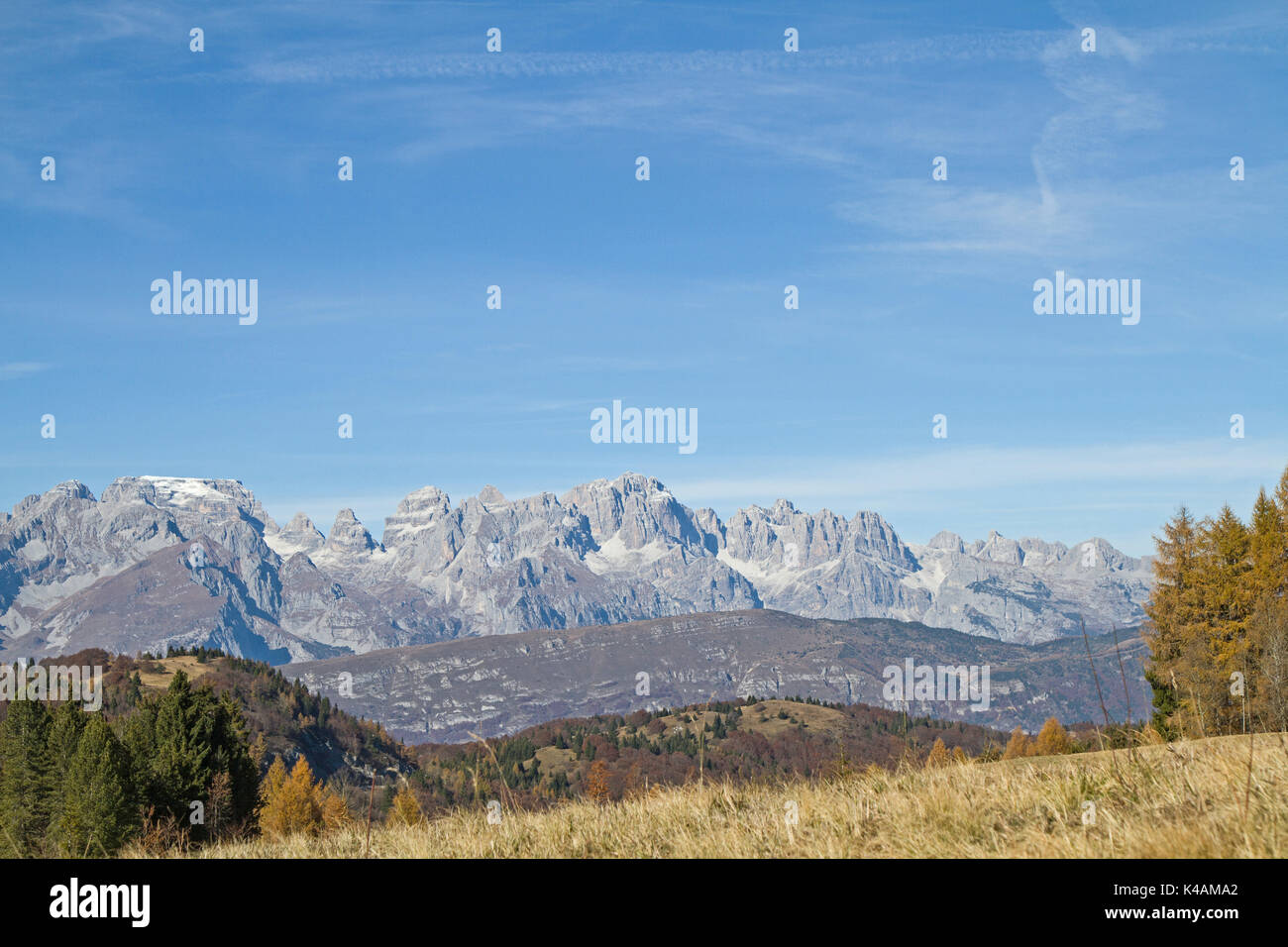 View From Monte Palon Towards The Brentago Mountain Stock Photo - Alamy