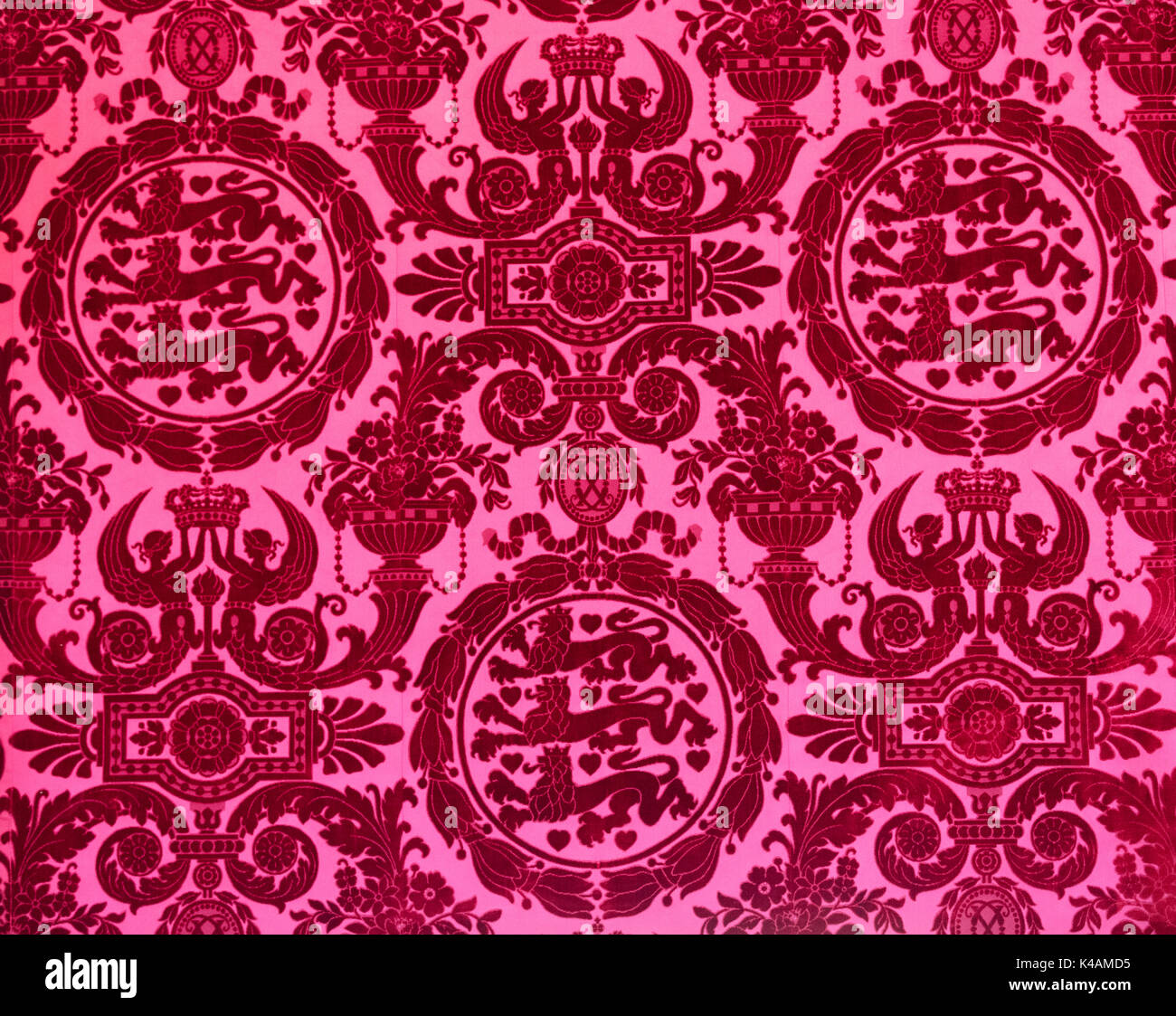 wall decorated baroque style in red tones Stock Photo - Alamy