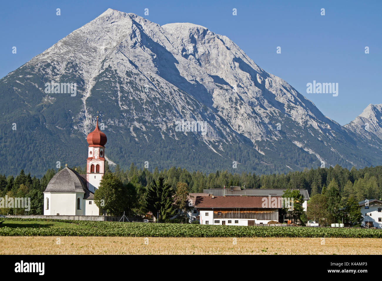 The Church, The Symbol Of The Picturesque Tyrolean Village Of Leutasch ...