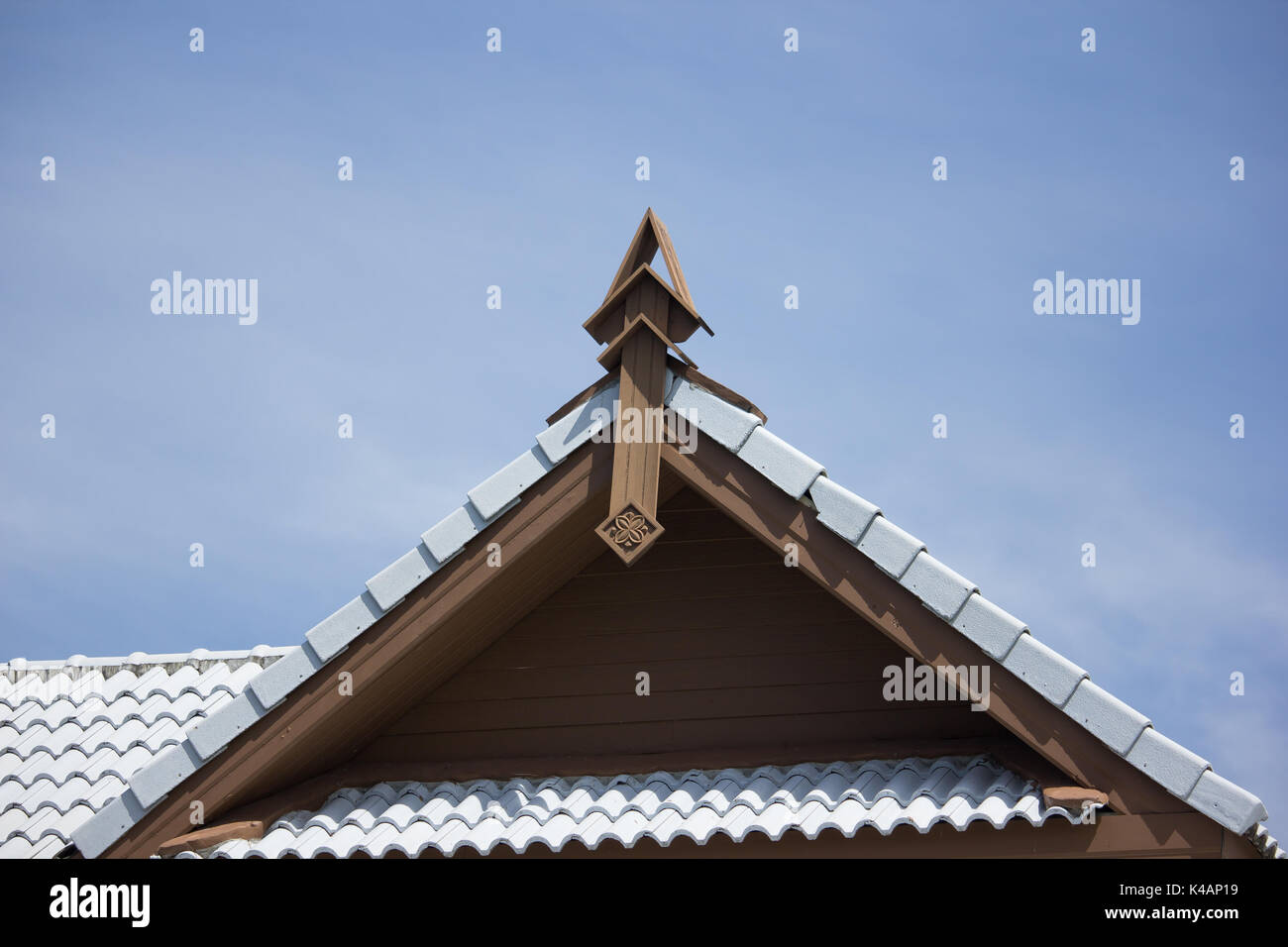 Wood Gable of House in Lanna or North thai style Stock Photo - Alamy