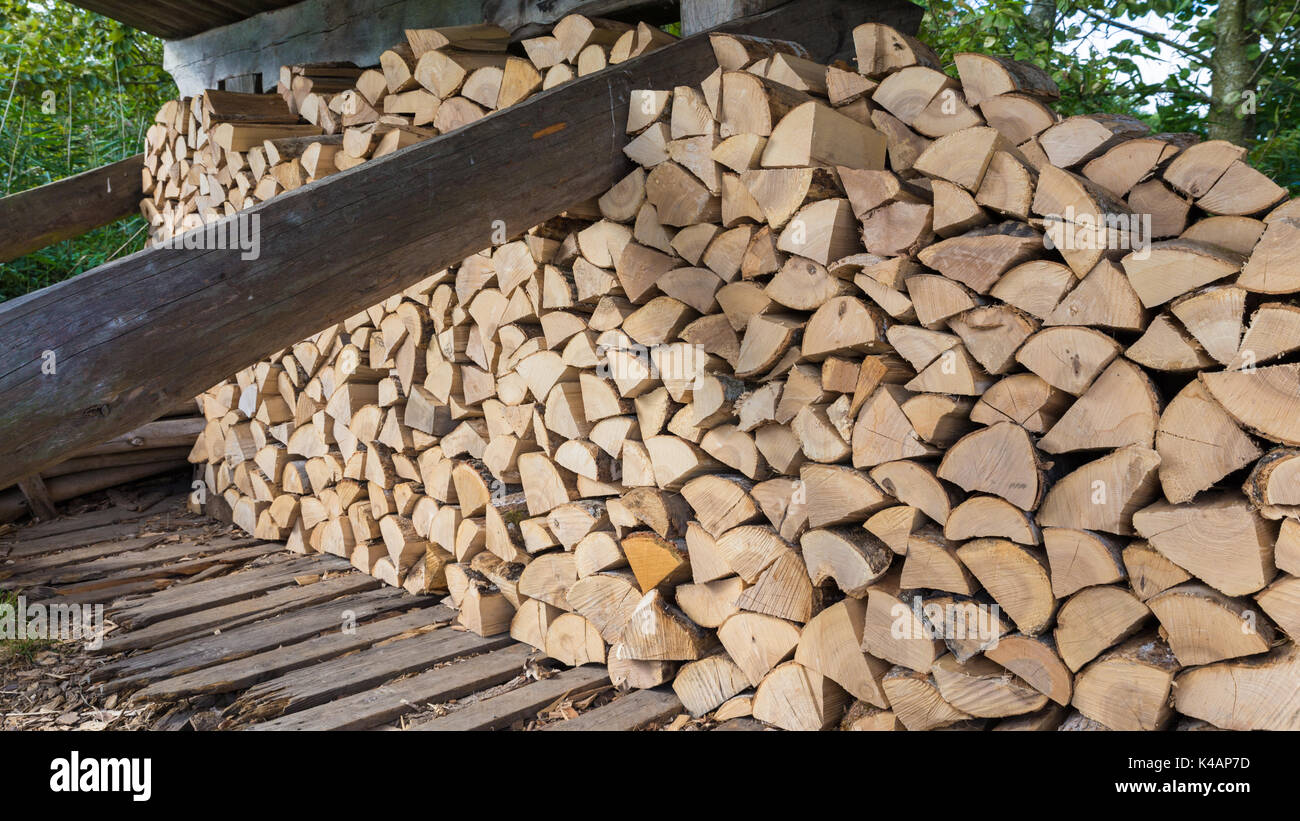 large pile of good seasoned firewood Stock Photo - Alamy