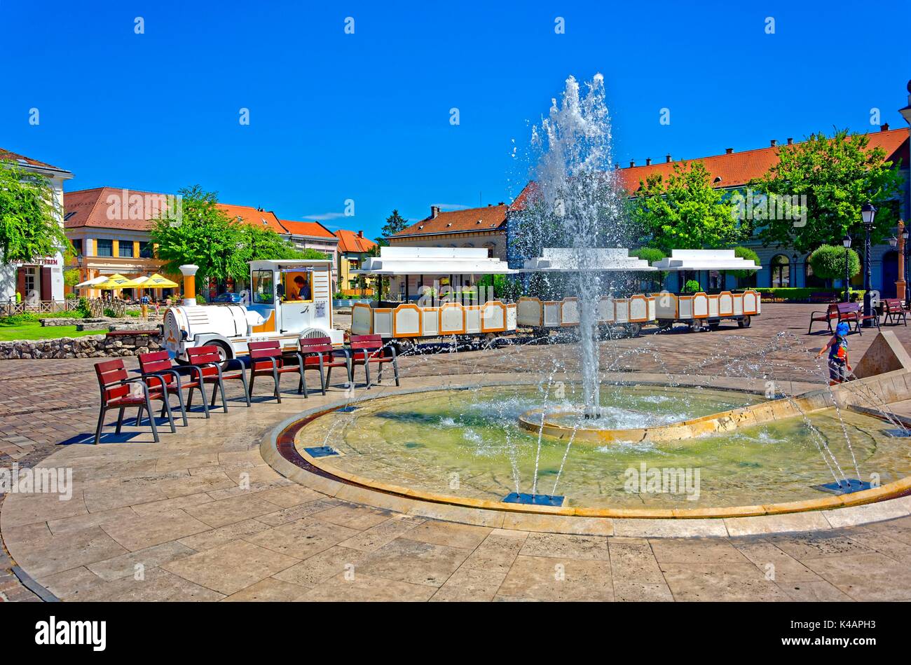 Center of vac with dotto railway and spring fountain hi-res stock ...