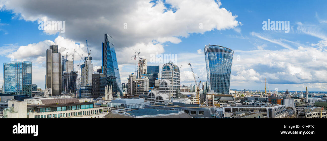 Panoramic view of the City of London financial district skyline: Stock ...