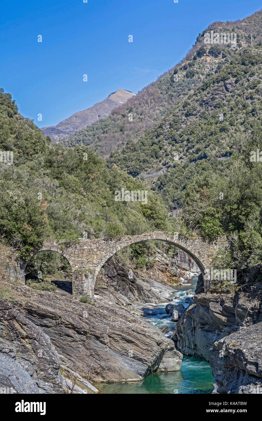 Roman Bridge Over The River Argentina In Liguria Stock Photo - Alamy