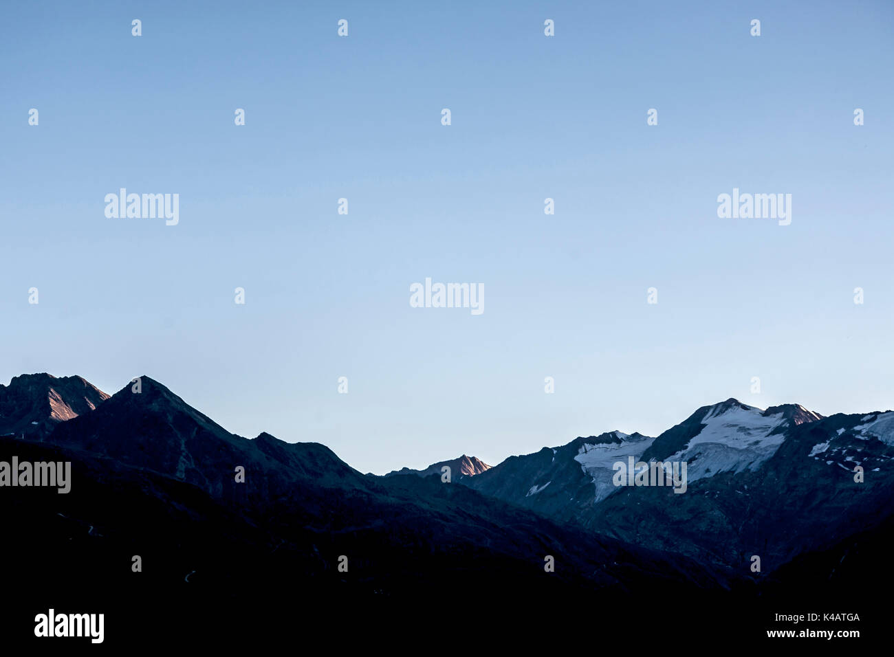 The Valley End Of The High Alpine Oetz Valley At The Time Of The Blue ...