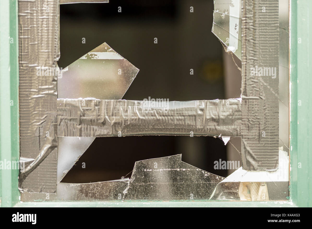 Shards Of A Broken Window Stock Photo - Alamy