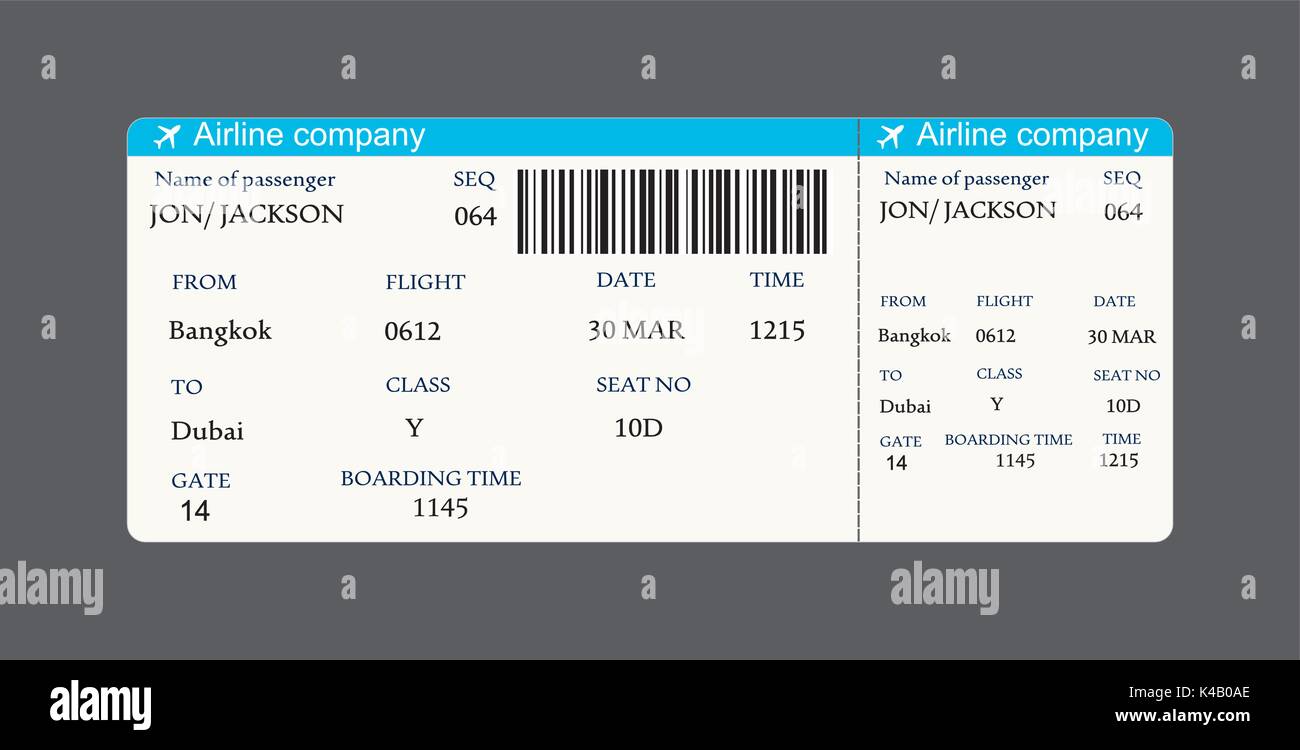Vector image of airline boarding pass ticket with QR2 code.Vector ...