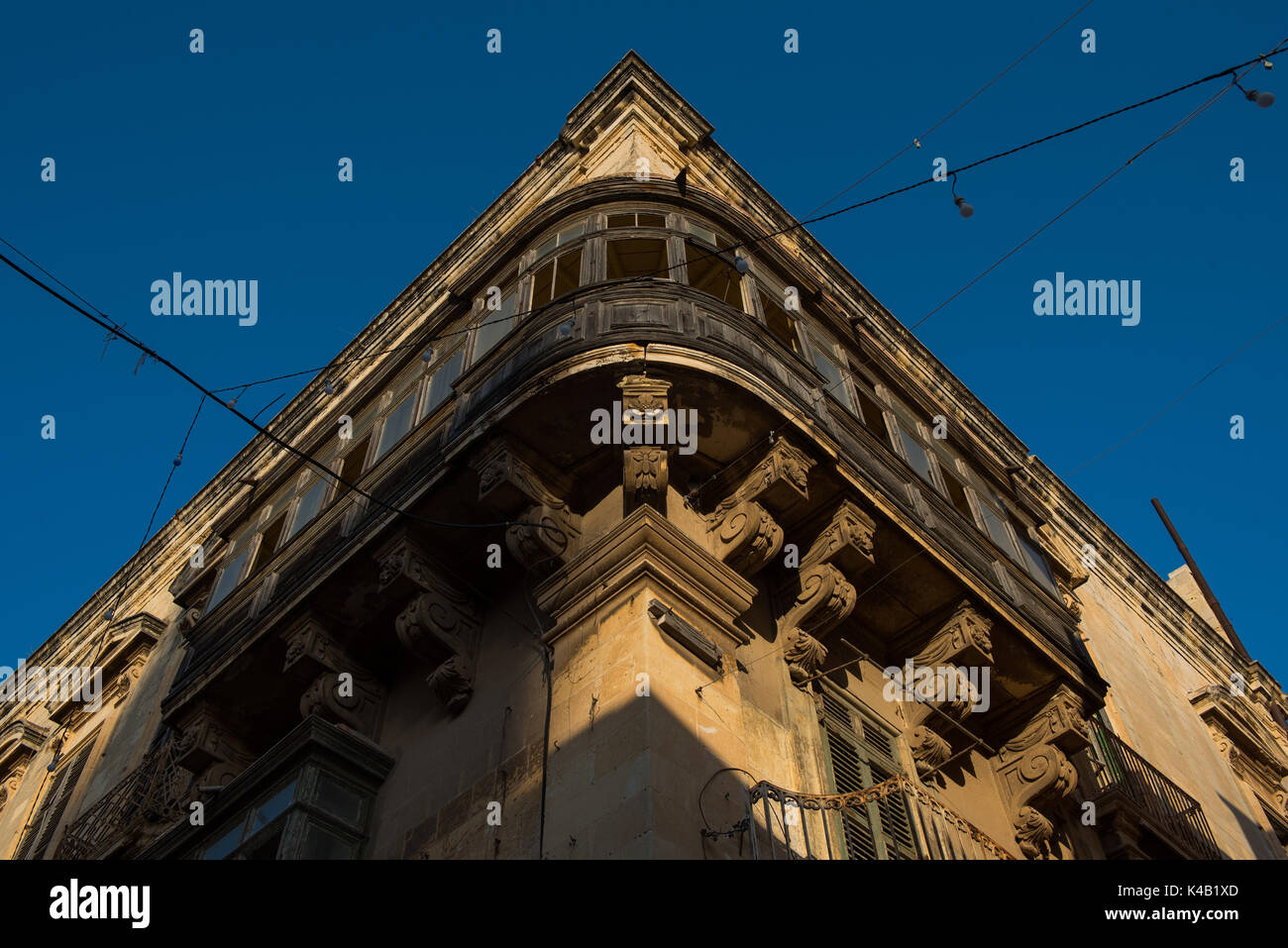 Valetta balconies, in late afternoon lights. Malta Stock Photo - Alamy