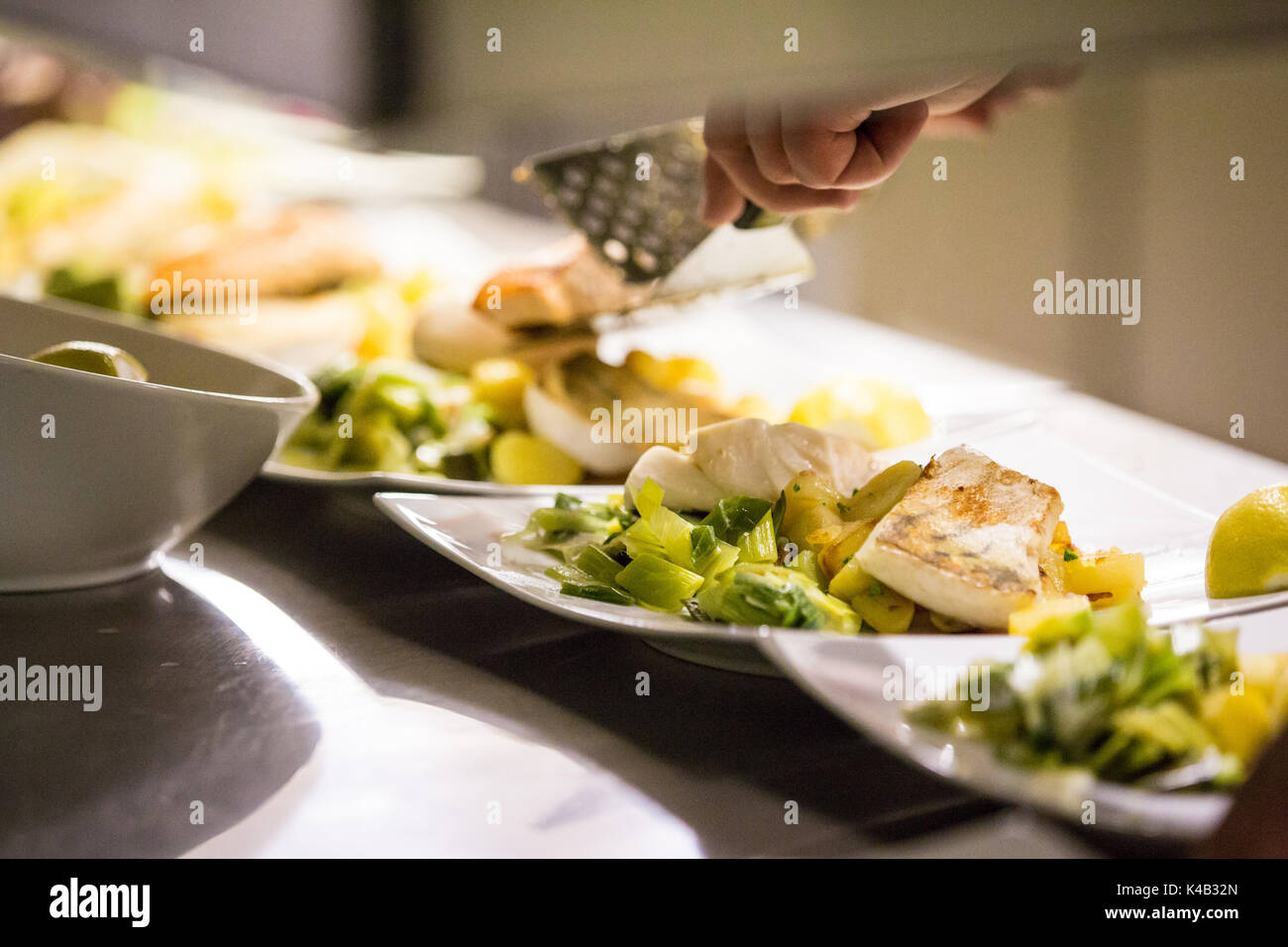 Food Is Served In A Fish Restaurant Stock Photo - Alamy