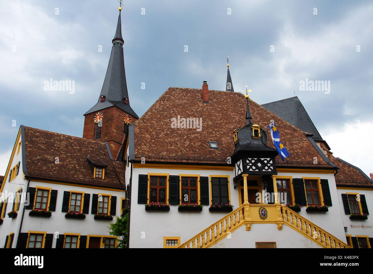 Town Hall Of Deidesheim At The German Wine Route In The Palatinate ...