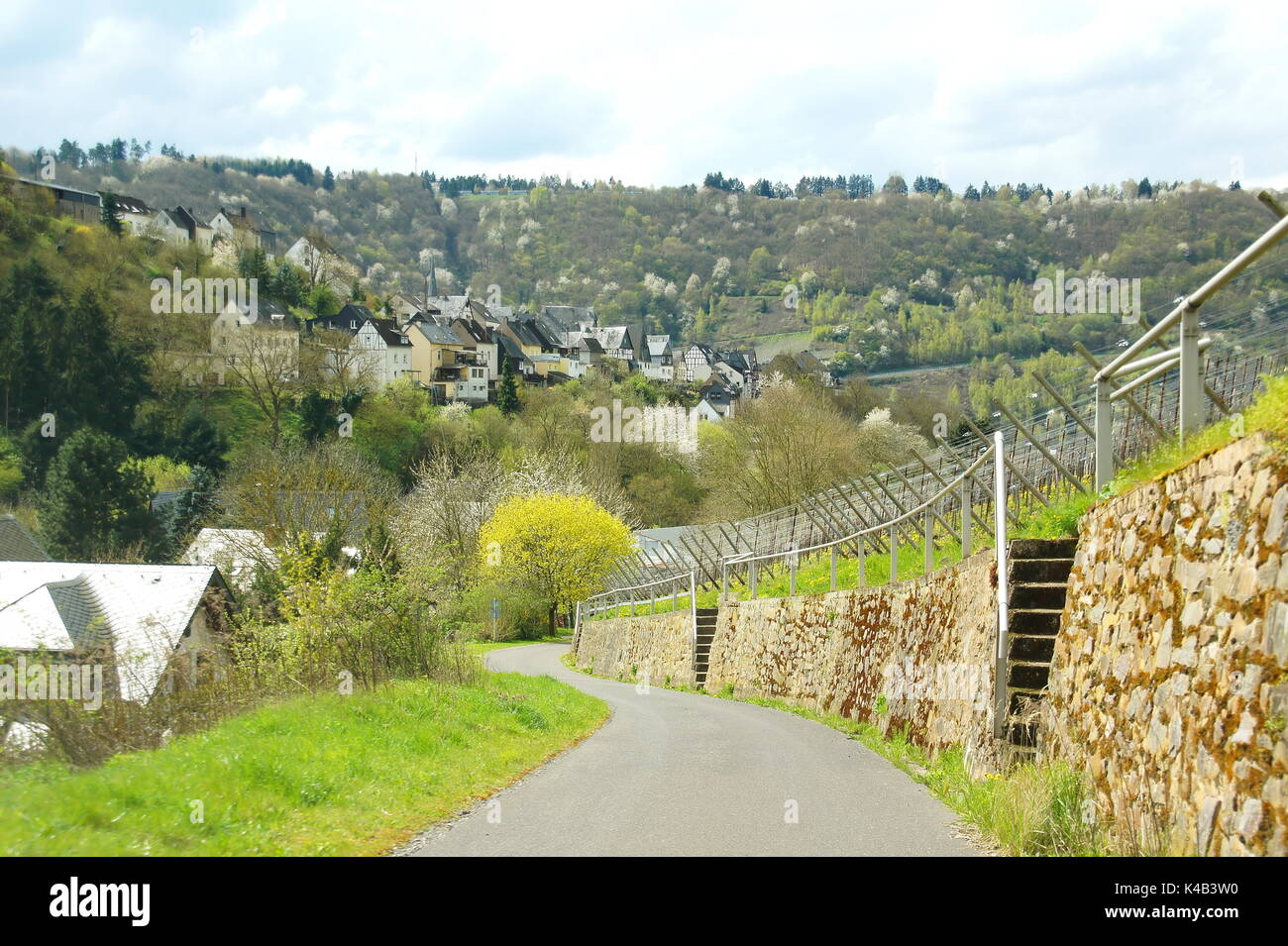 Enkirch On The Moselle And The Grossbachtal In The Foreground In ...