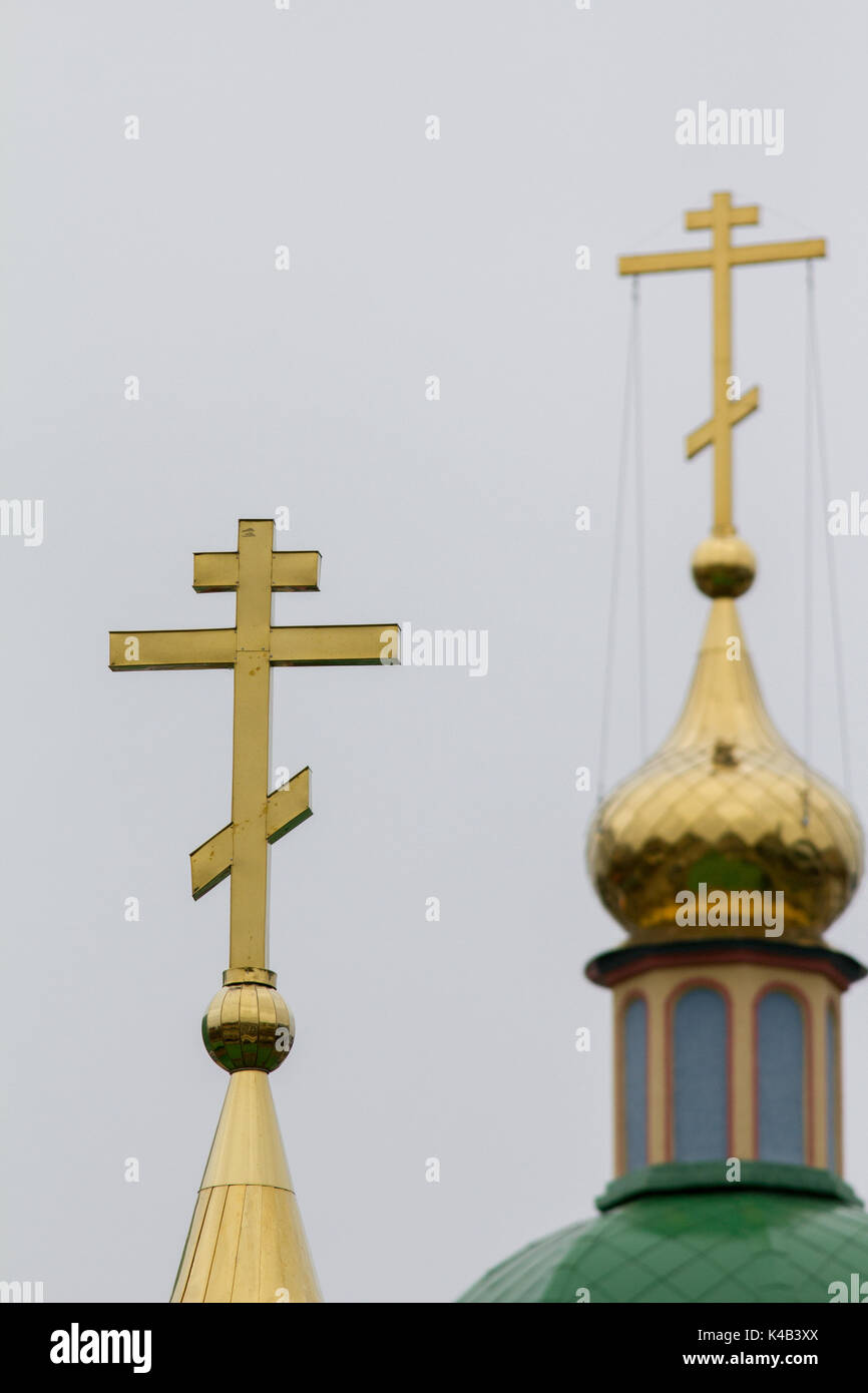 Golden orthodox cross Stock Photo - Alamy