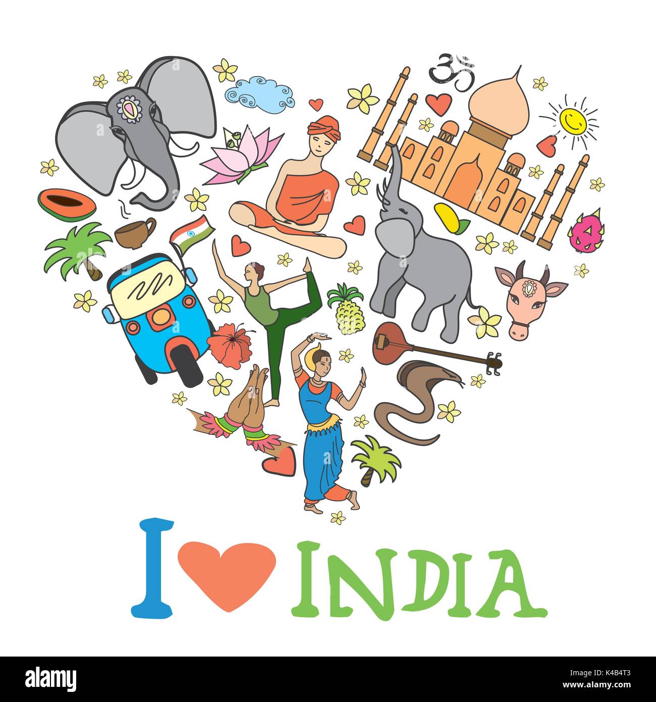India culture icons Cut Out Stock Images & Pictures - Alamy