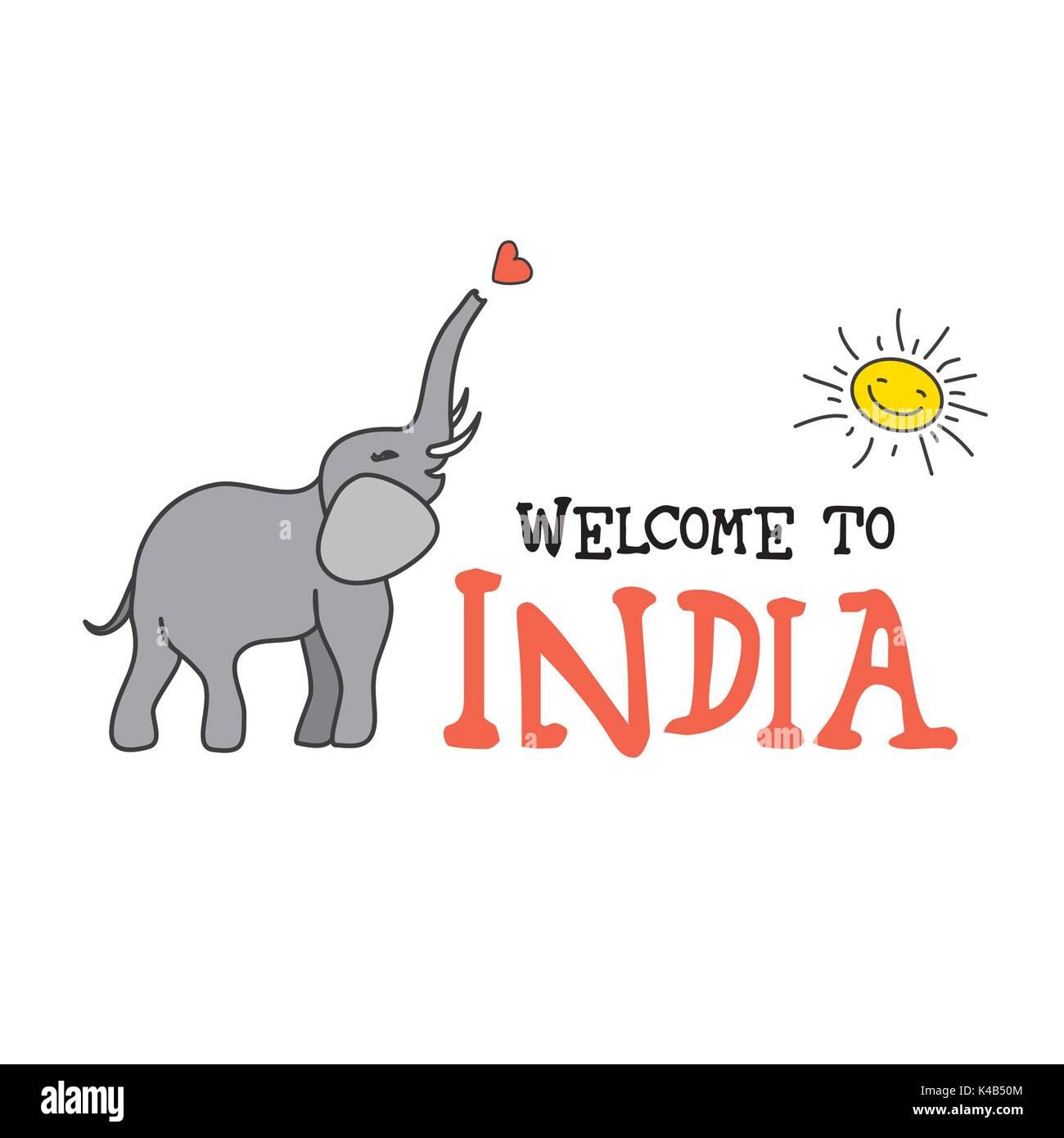 Welcome to India . Elephant , vector illustration Stock Vector Image ...