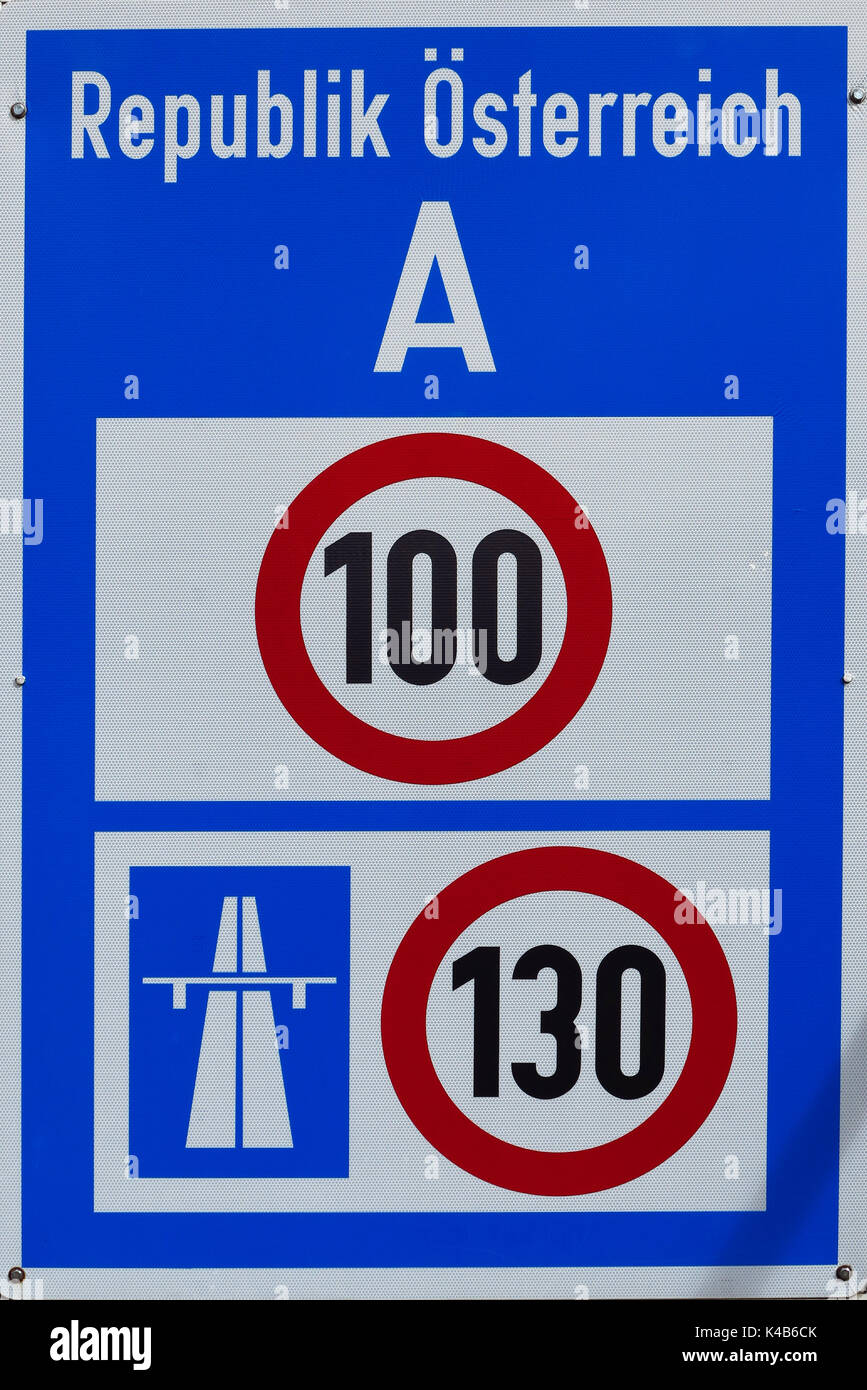 Austrian speed limit sign hi-res stock photography and images - Alamy