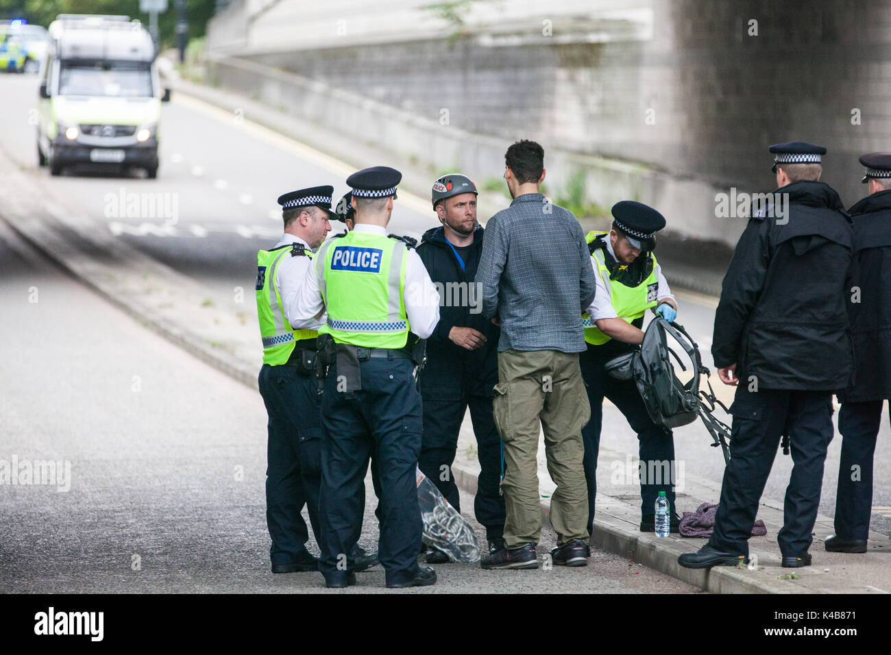 Police military officers block hi-res stock photography and images - Alamy