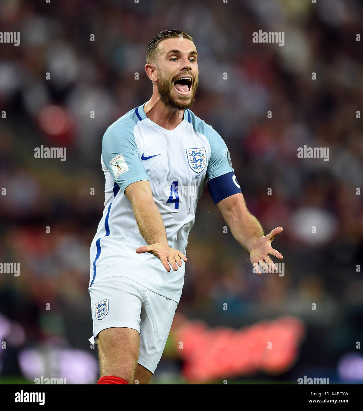 JORDAN HENDERSON OF ENGLAND ENGLAND V SLOVAKIA WEMBLEY STADIUM LONDON ...