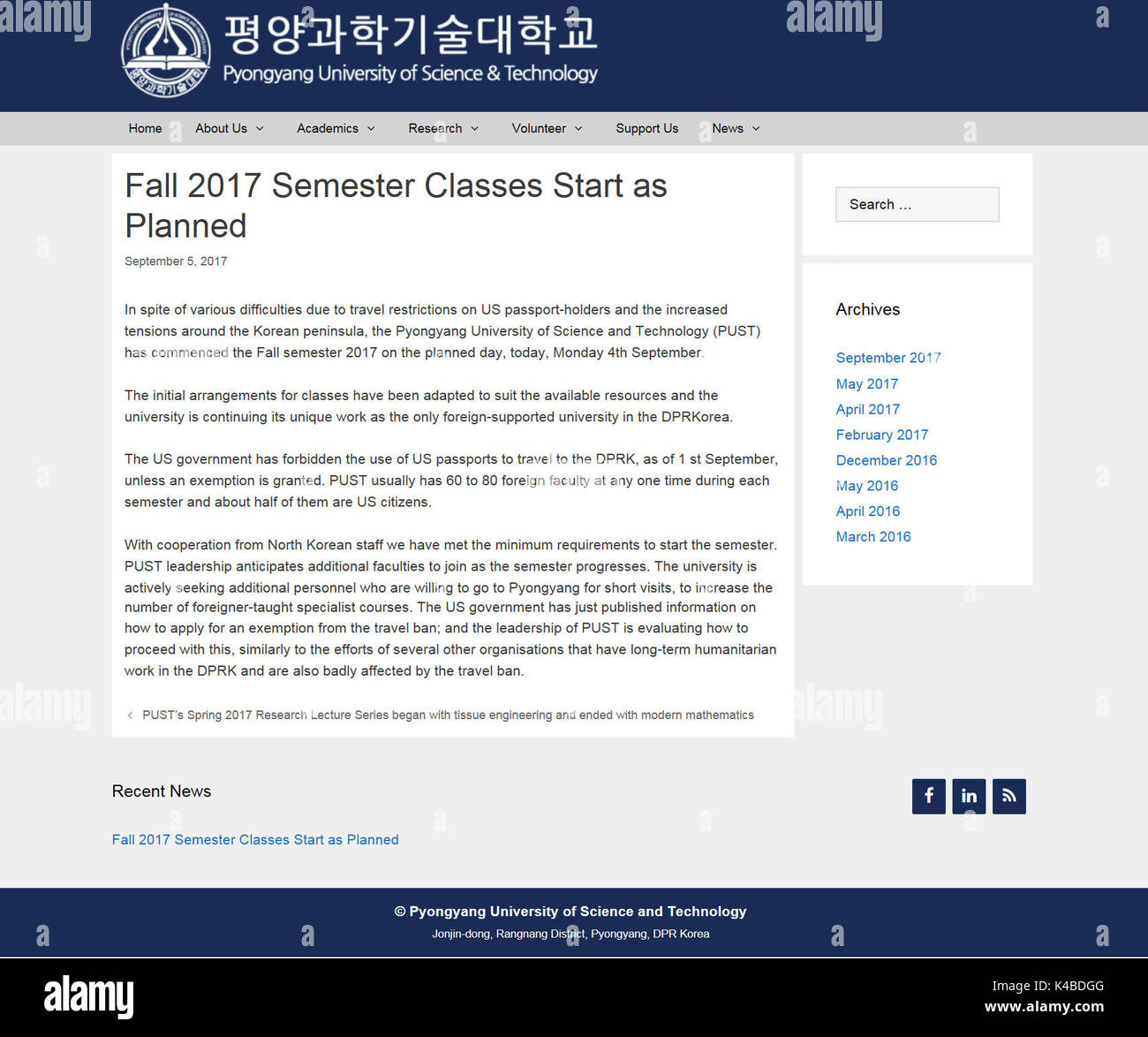 P'yang university says will open semester despite travel ban An ...