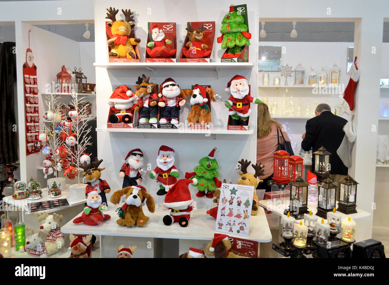 Christmas lines on display in the gift hall at the Autumn Fair, NEC ...
