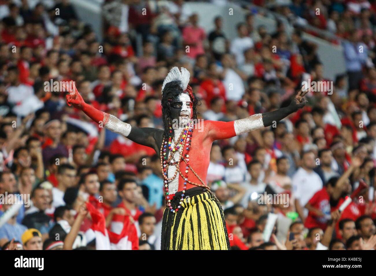 Alexandria, Egypt. 5th Sep, 2017. Egyptian fans cheer before the 2018 ...