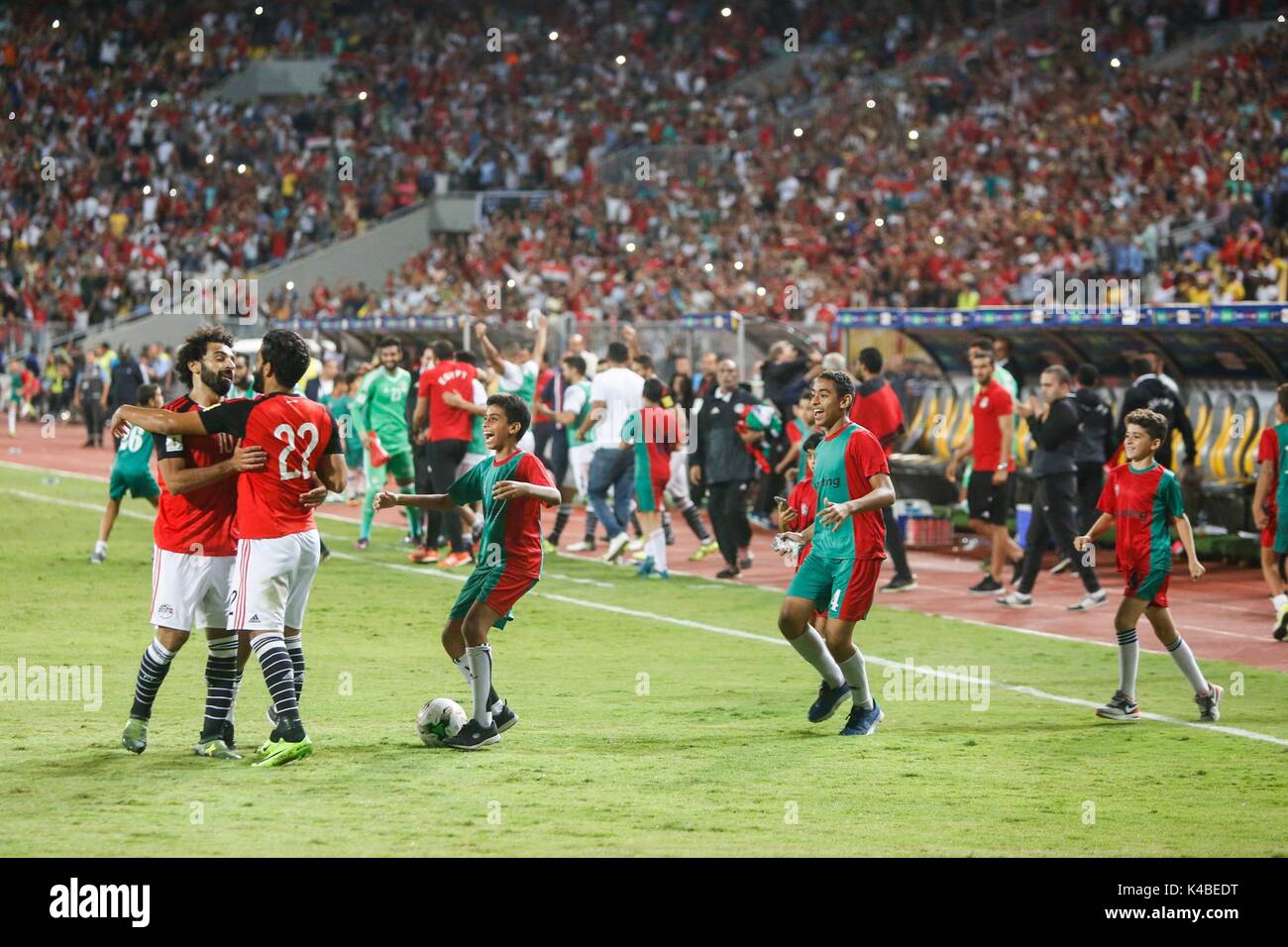 Alexandria, Egypt. 5th Sep, 2017. Egypt's Mohamed Salah and Saleh Gomaa ...